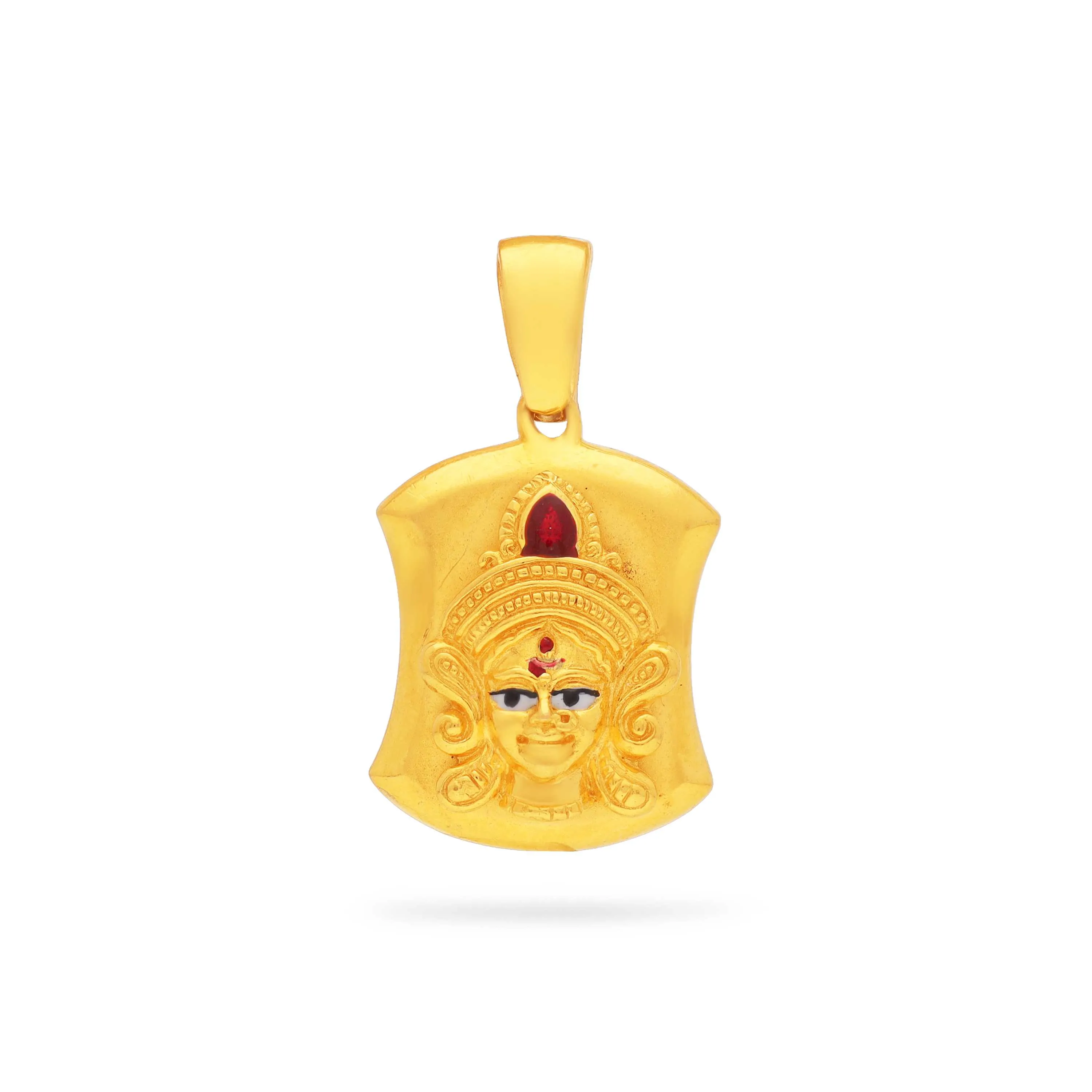 One Of Its Kind Enamel Worked And Detailed 22KT Gold Durga Devi Locket