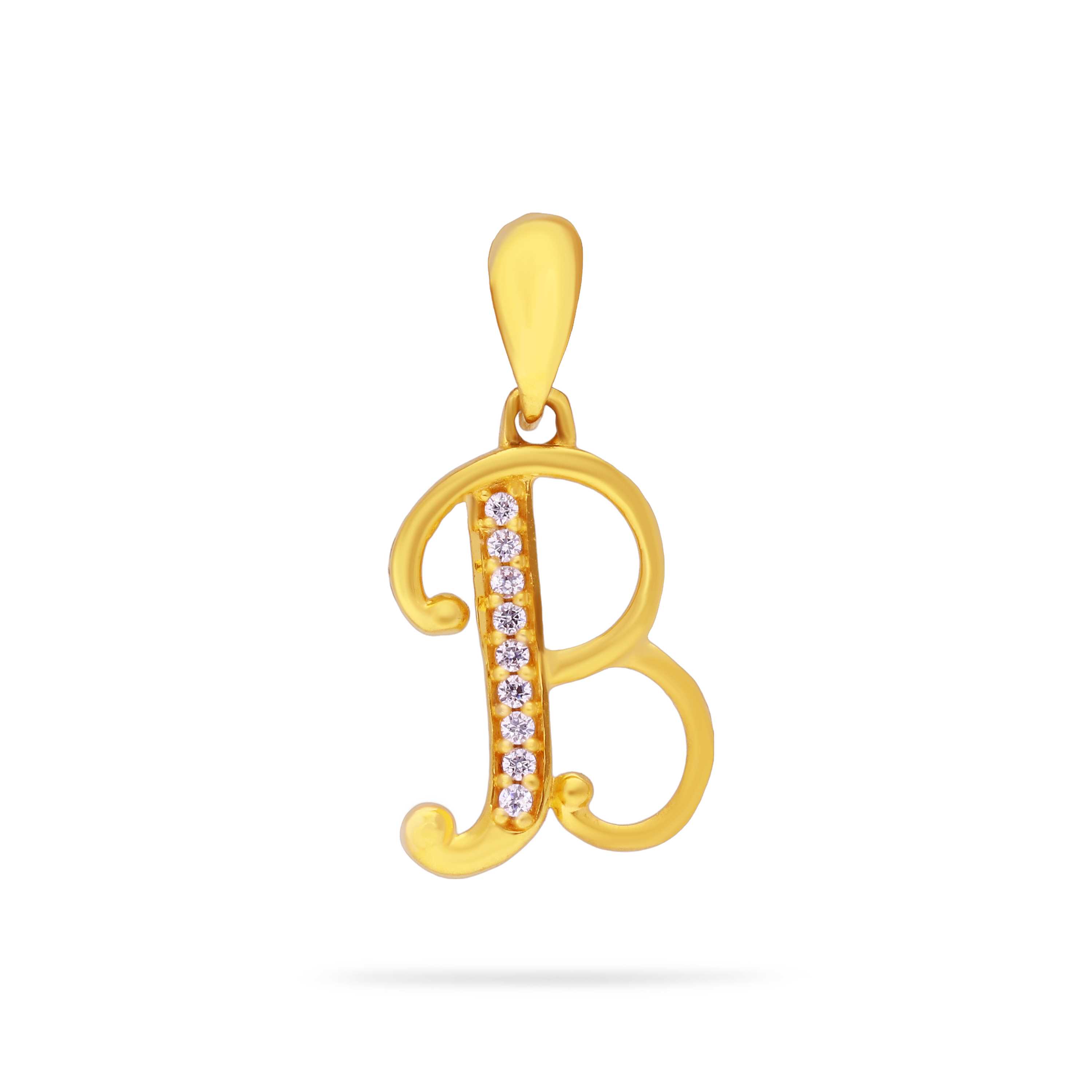 One Of Its Kind Studded Alphabet B 22KT Gold Locket