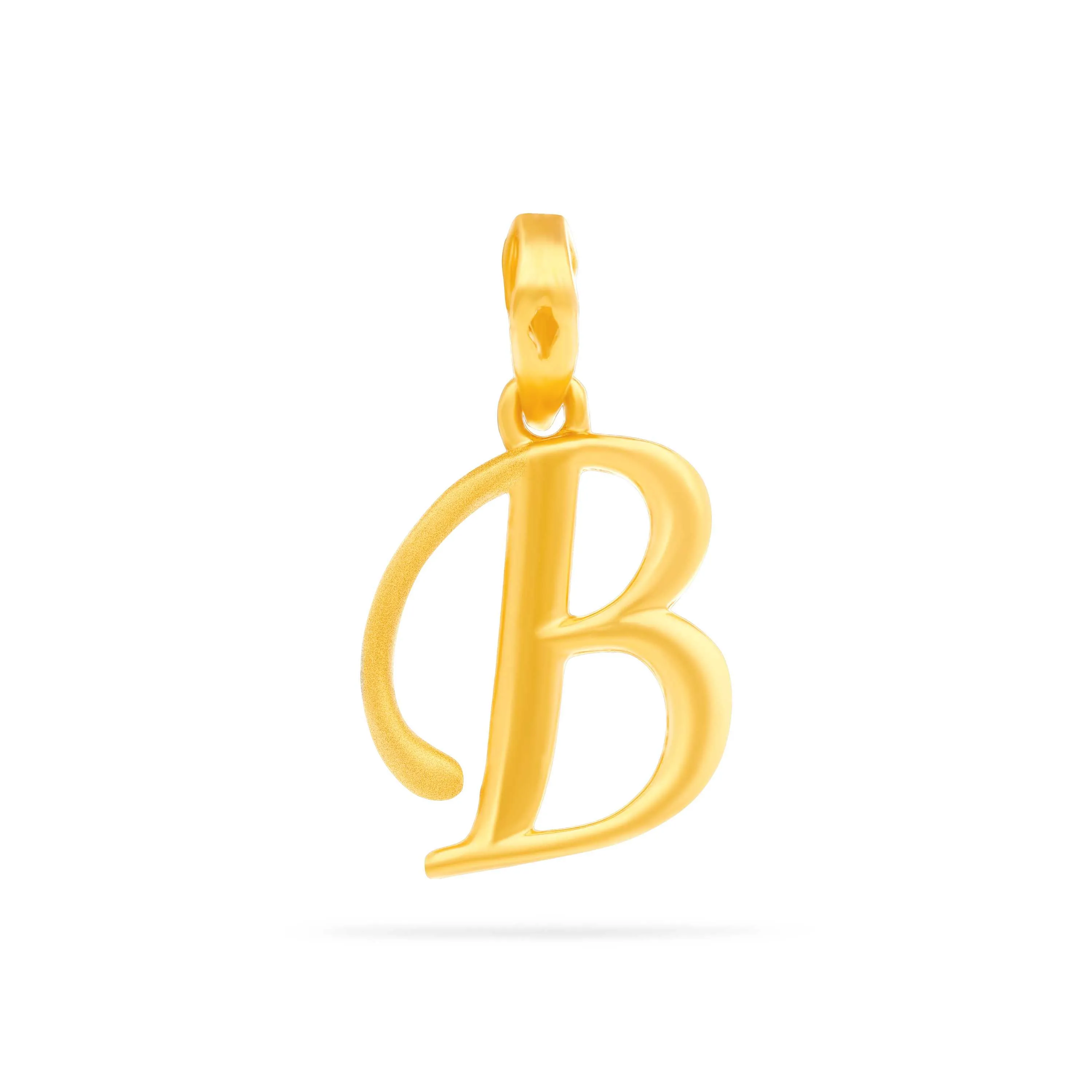 Classic Matte Finished And Detailed Alphabet B 22KT Gold Locket