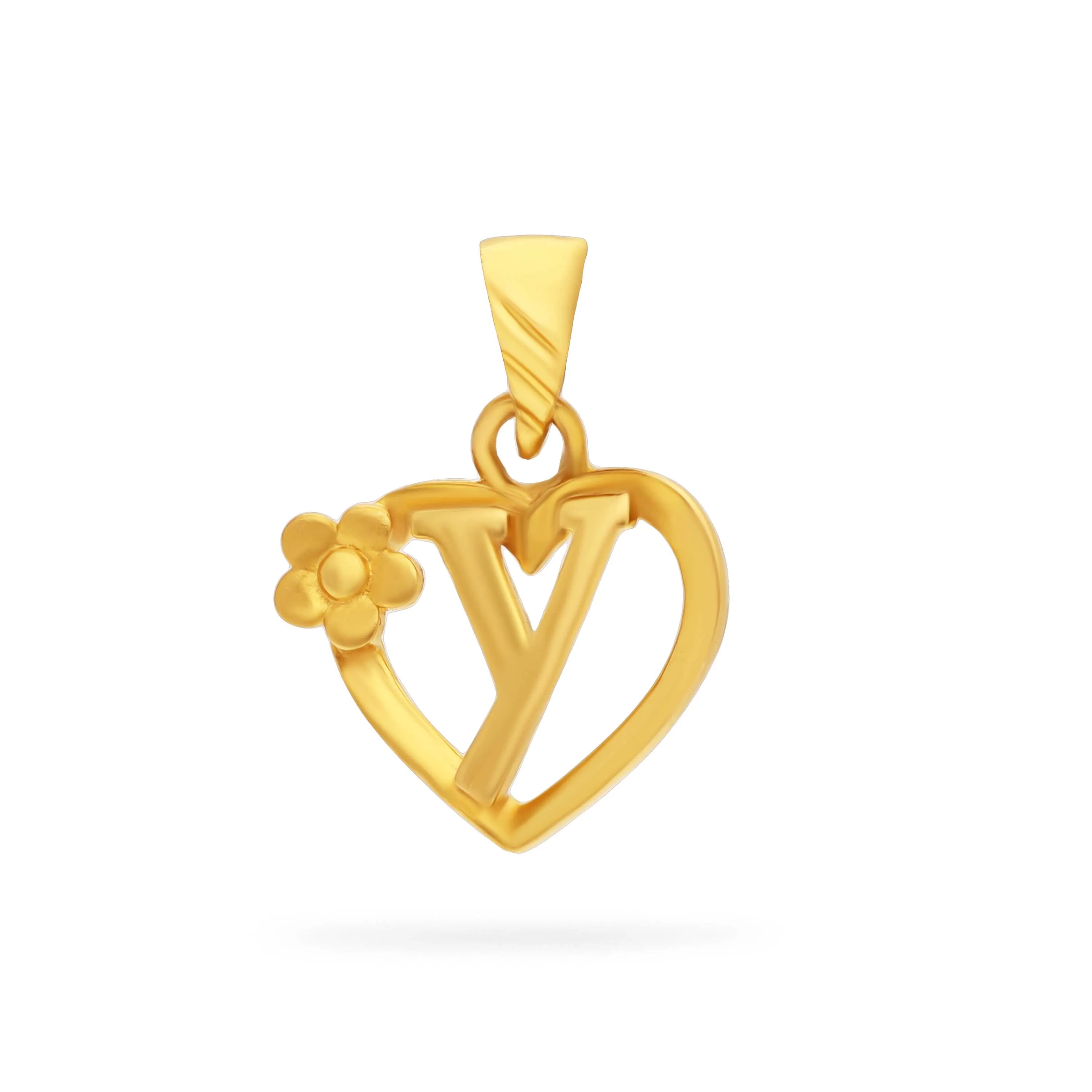 Classic Finely Detailed Alphabet Y In Heart 22KT Gold Locket