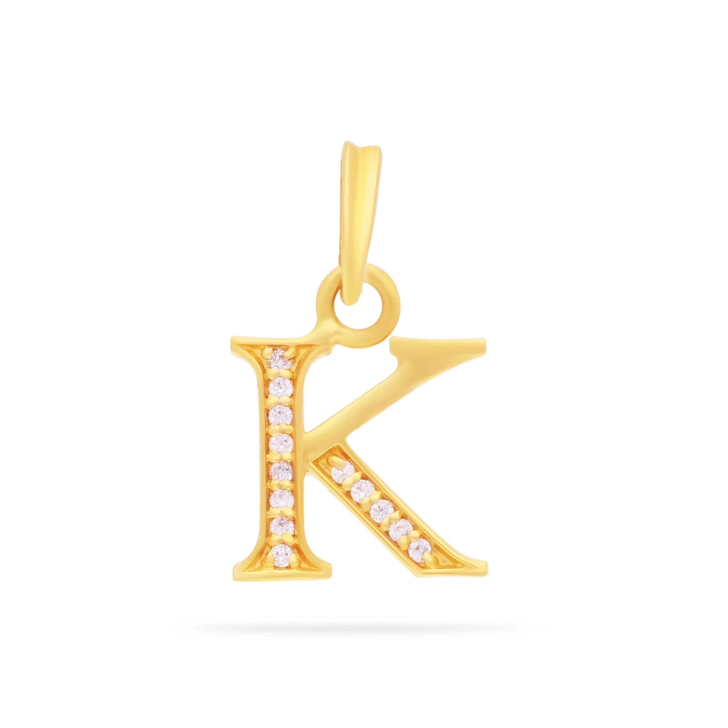 Classic Finely Detailed And Studded Alphabet K 22KT Gold Locket