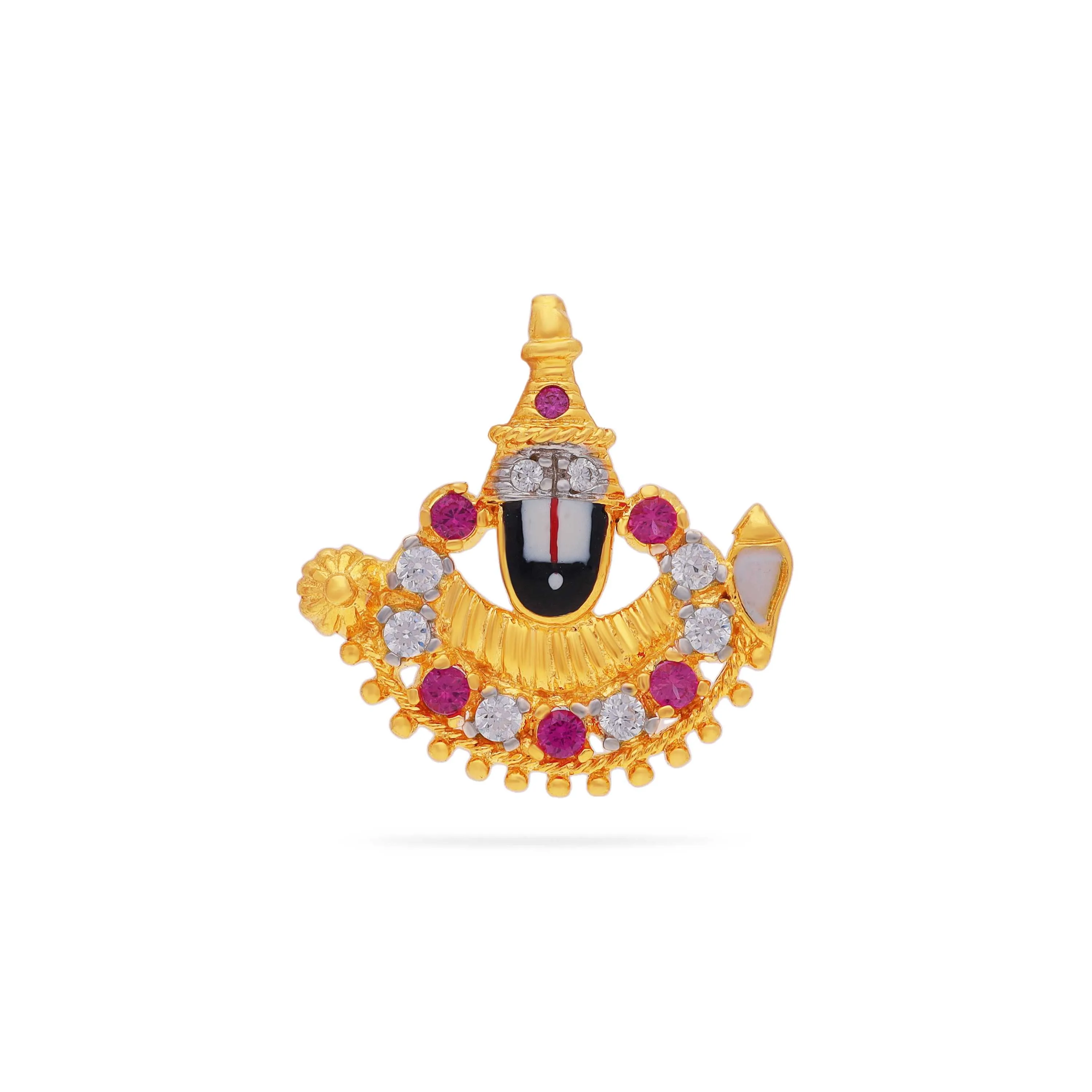Classic Enamel Worked And Detailed Lord Balaji 22KT Gold Locket