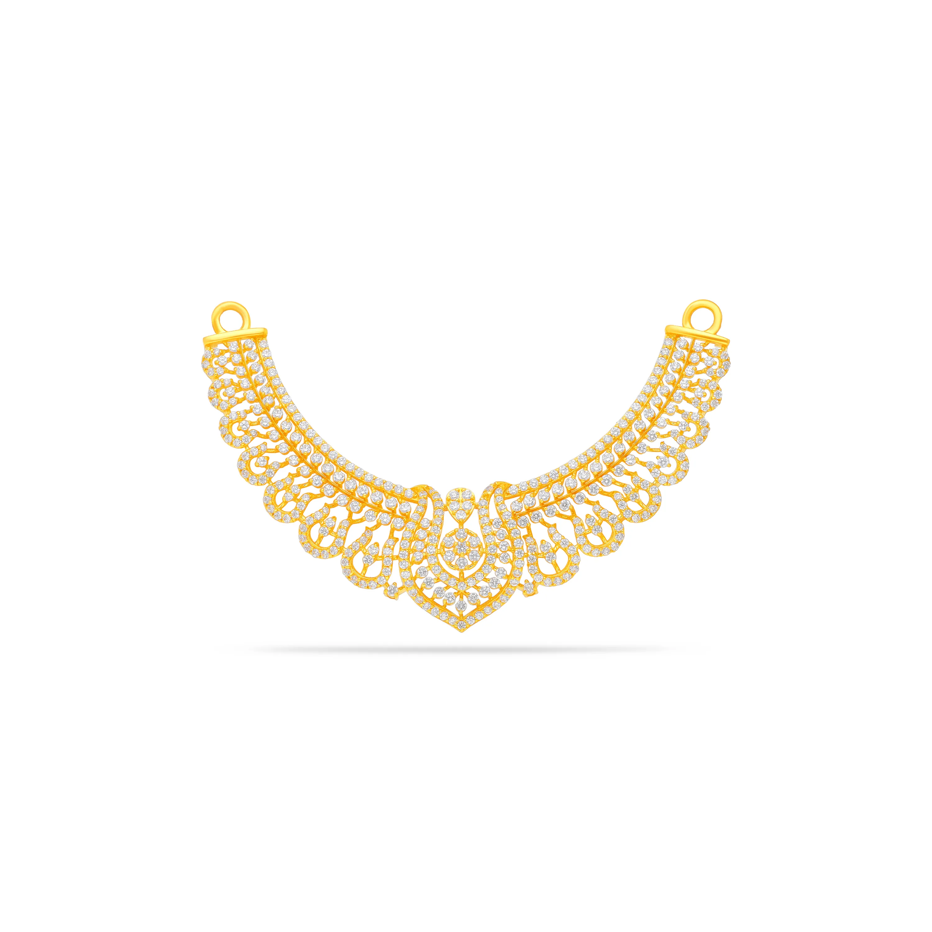 Traditionally Crafted And Detailed 22KT Gold Double Hook Pendant