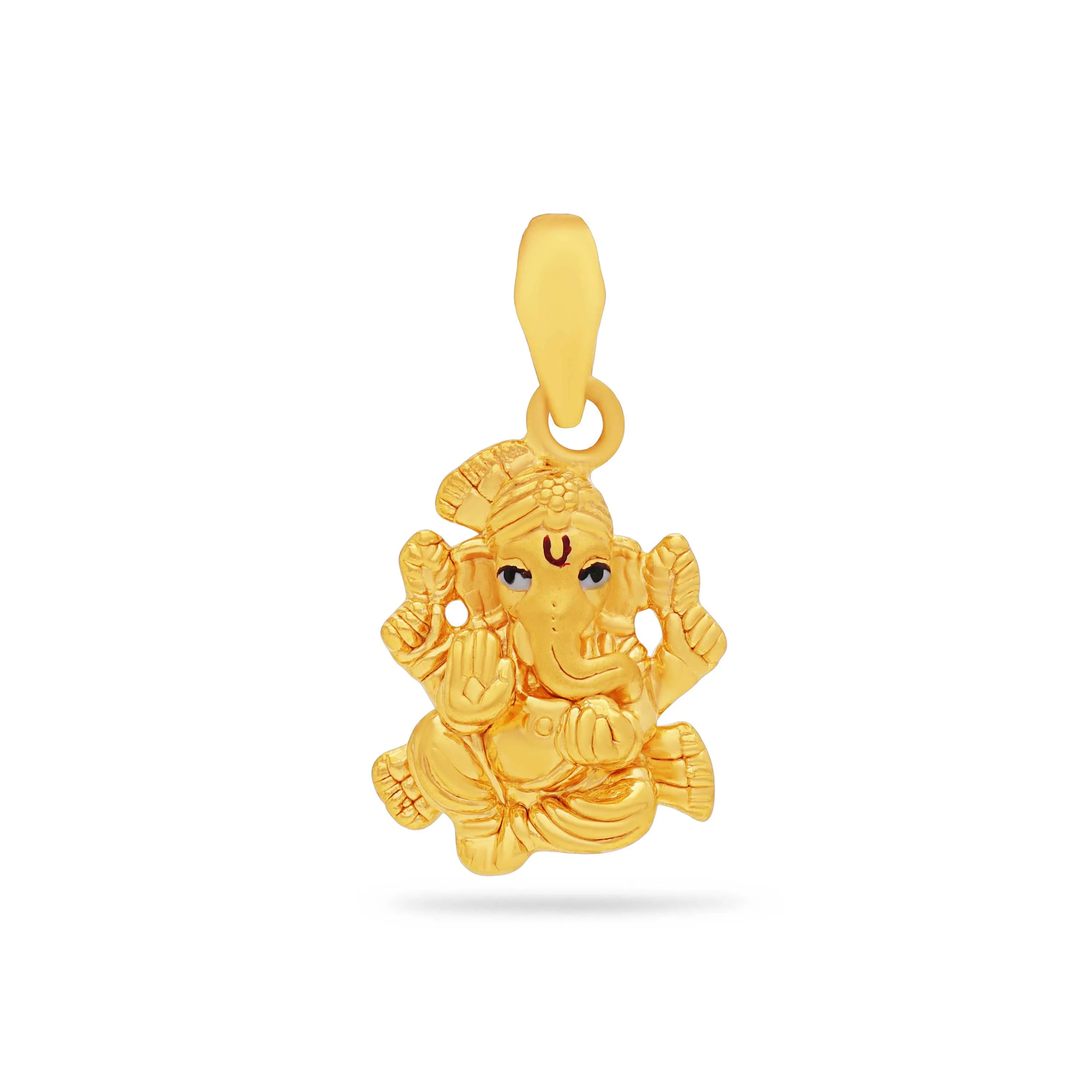 Divinely Detailed And Enamel Worked 22KT Gold Ganesha Locket For Men