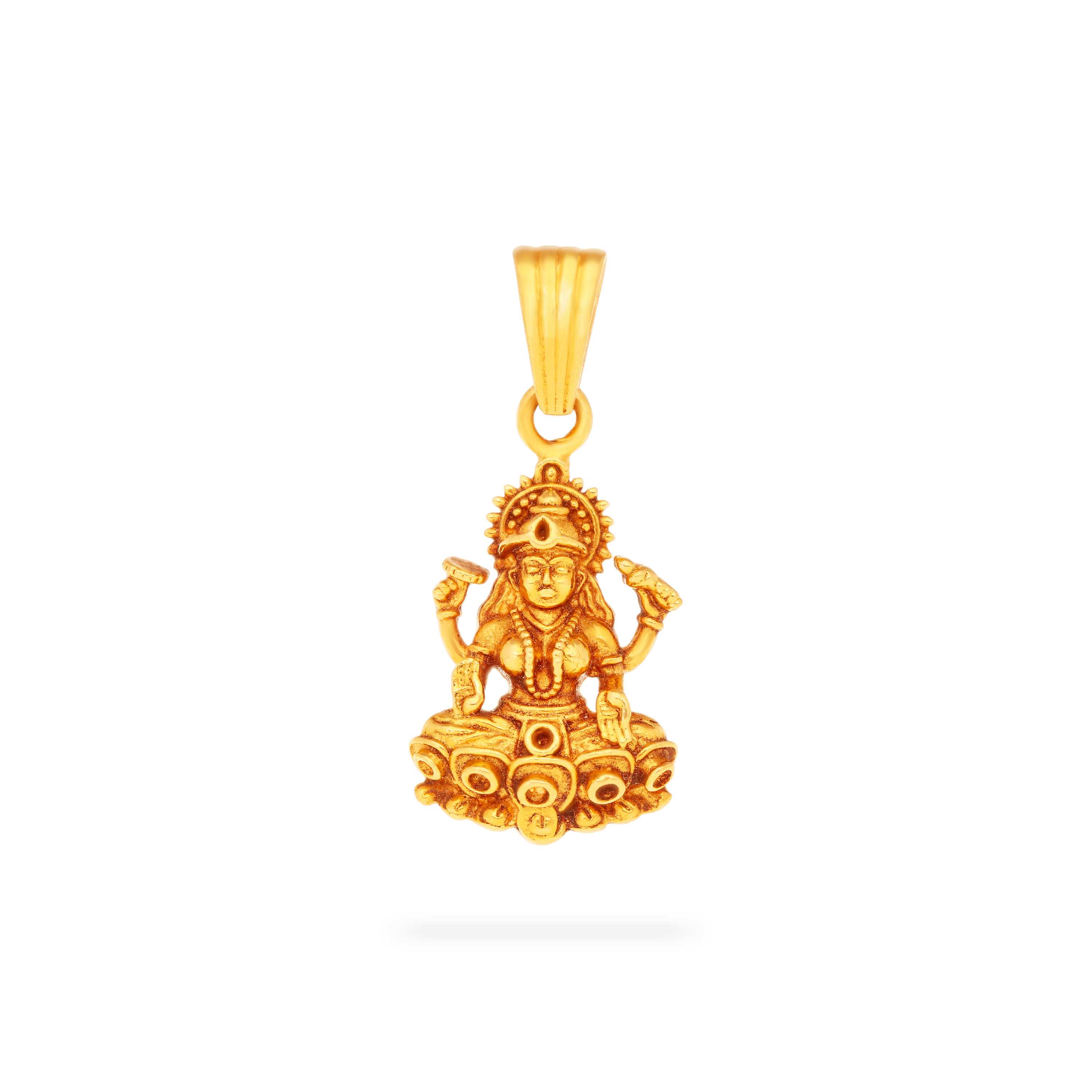 Classic Antique Finished Lakshmi Devi 22KT Gold Locket