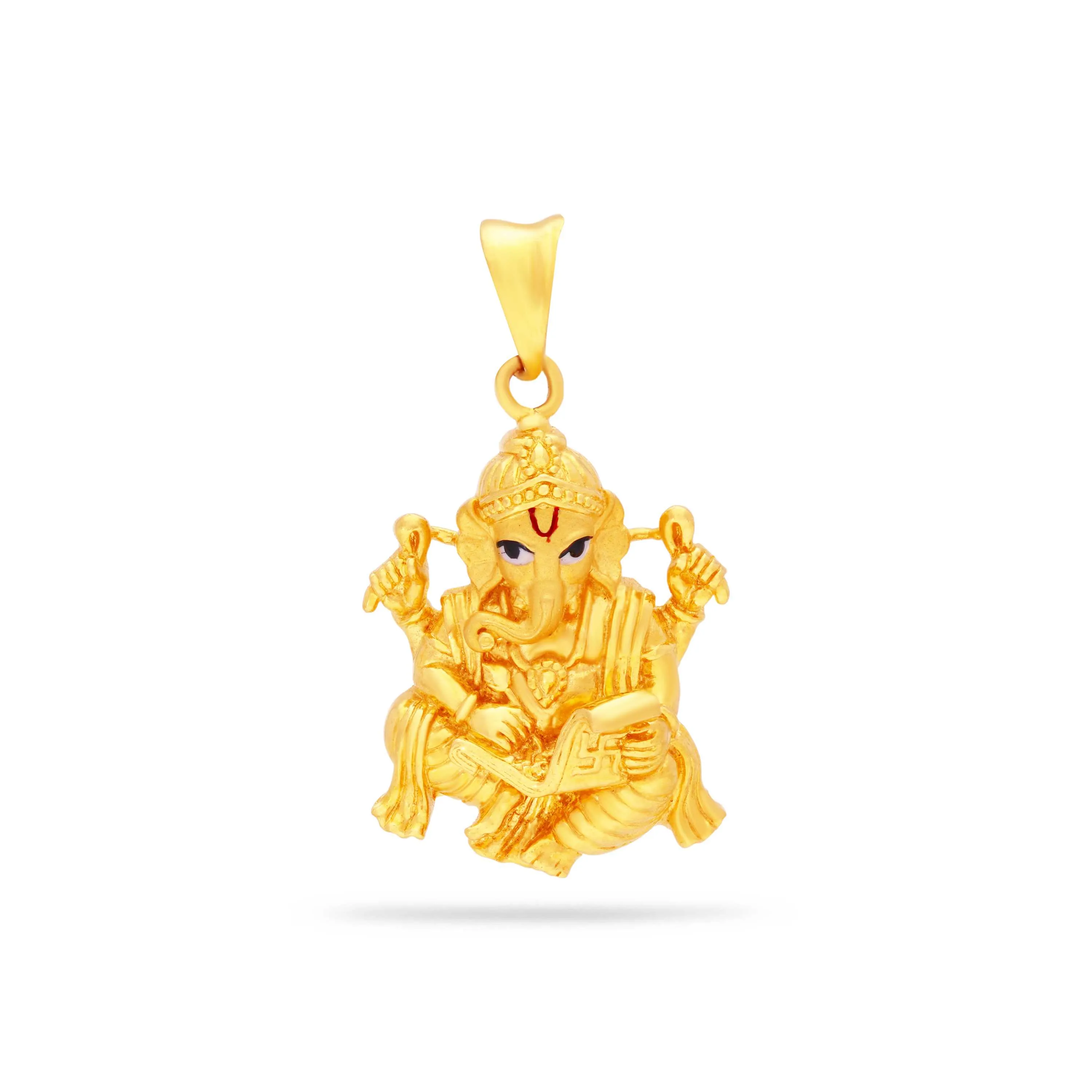 Enamel Worked And Detailed 22KT Gold Ganesha Locket