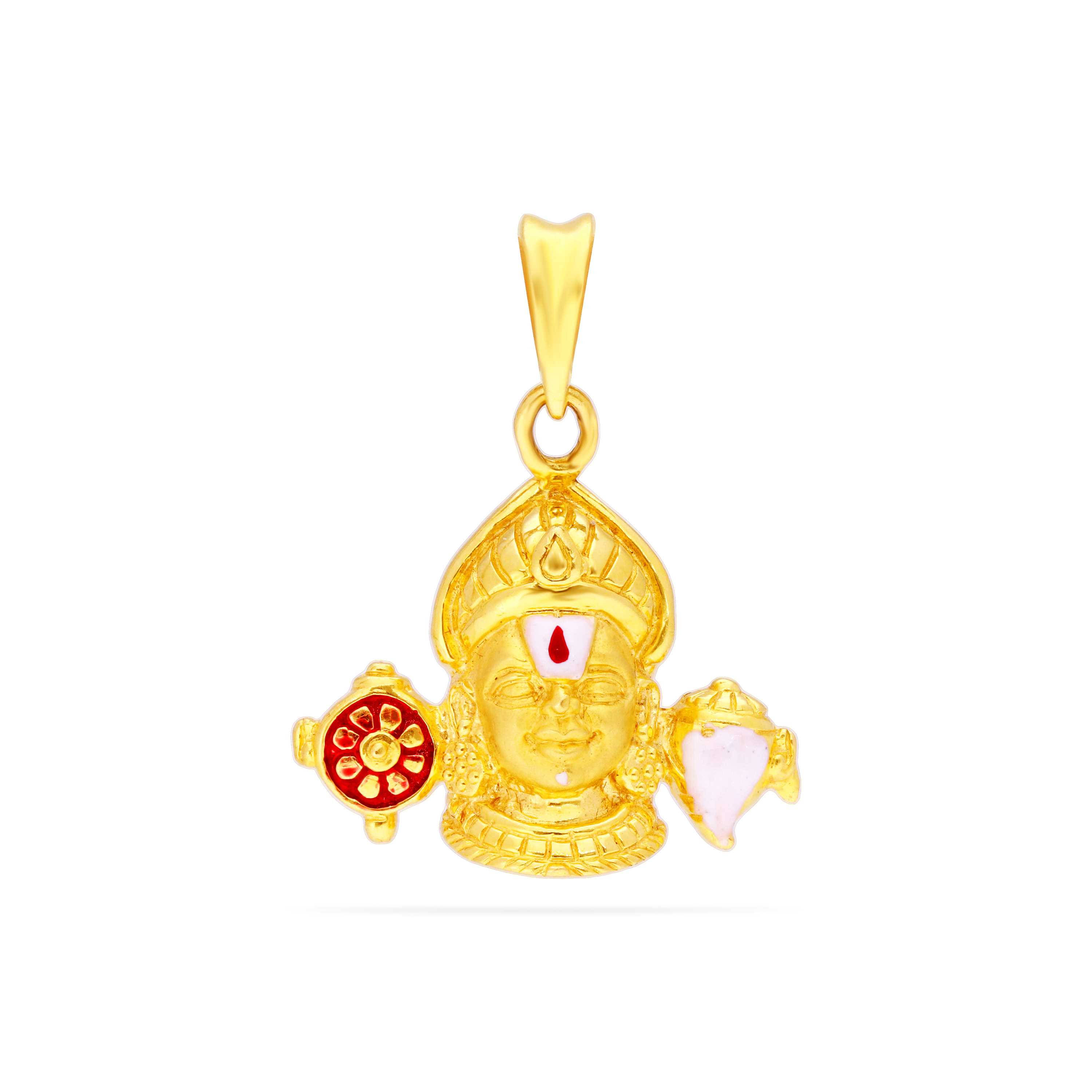 Divinely Detailed And Enamel Worked Lord Balaji 22KT Gold Locket