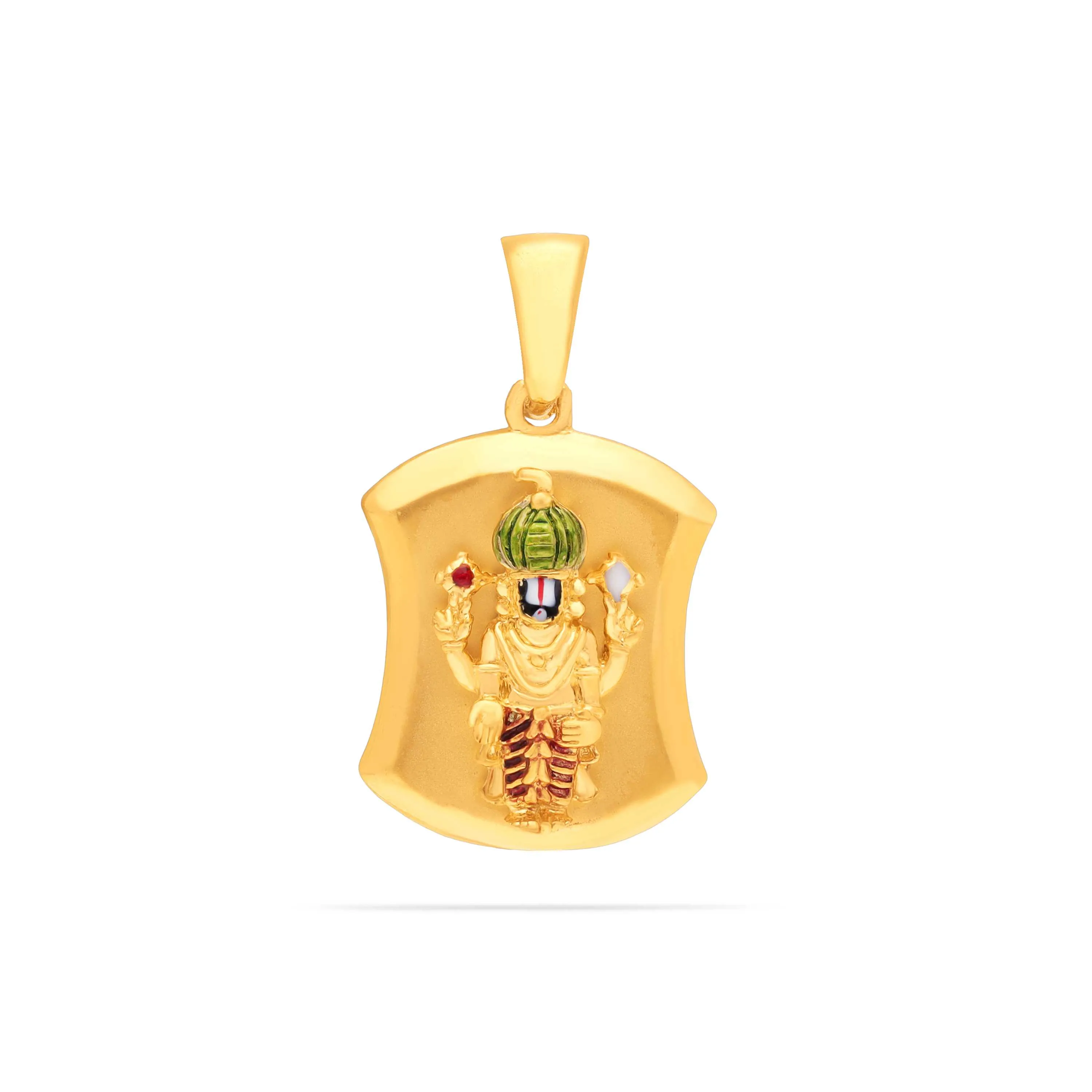 Divinely Detailed And Enamel Worked Lord Balaji 22KT Gold Locket For Men
