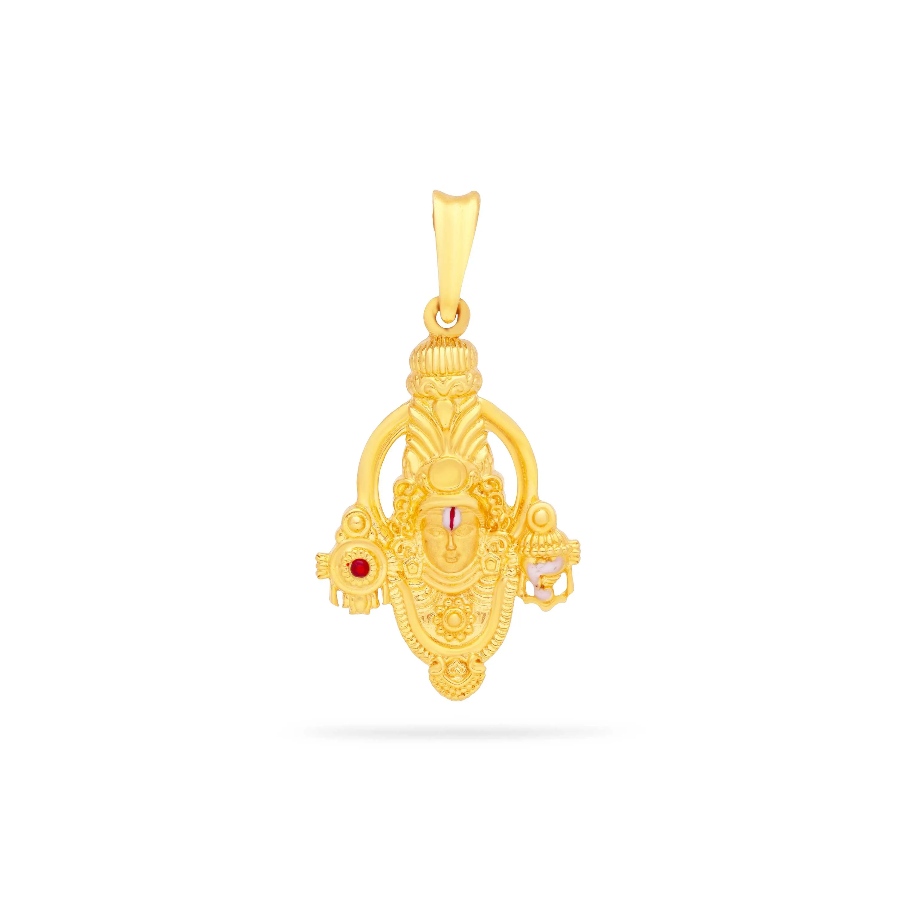 Classic Matte Finish And Enamel Worked Lord Balaji 22KT Gold Locket