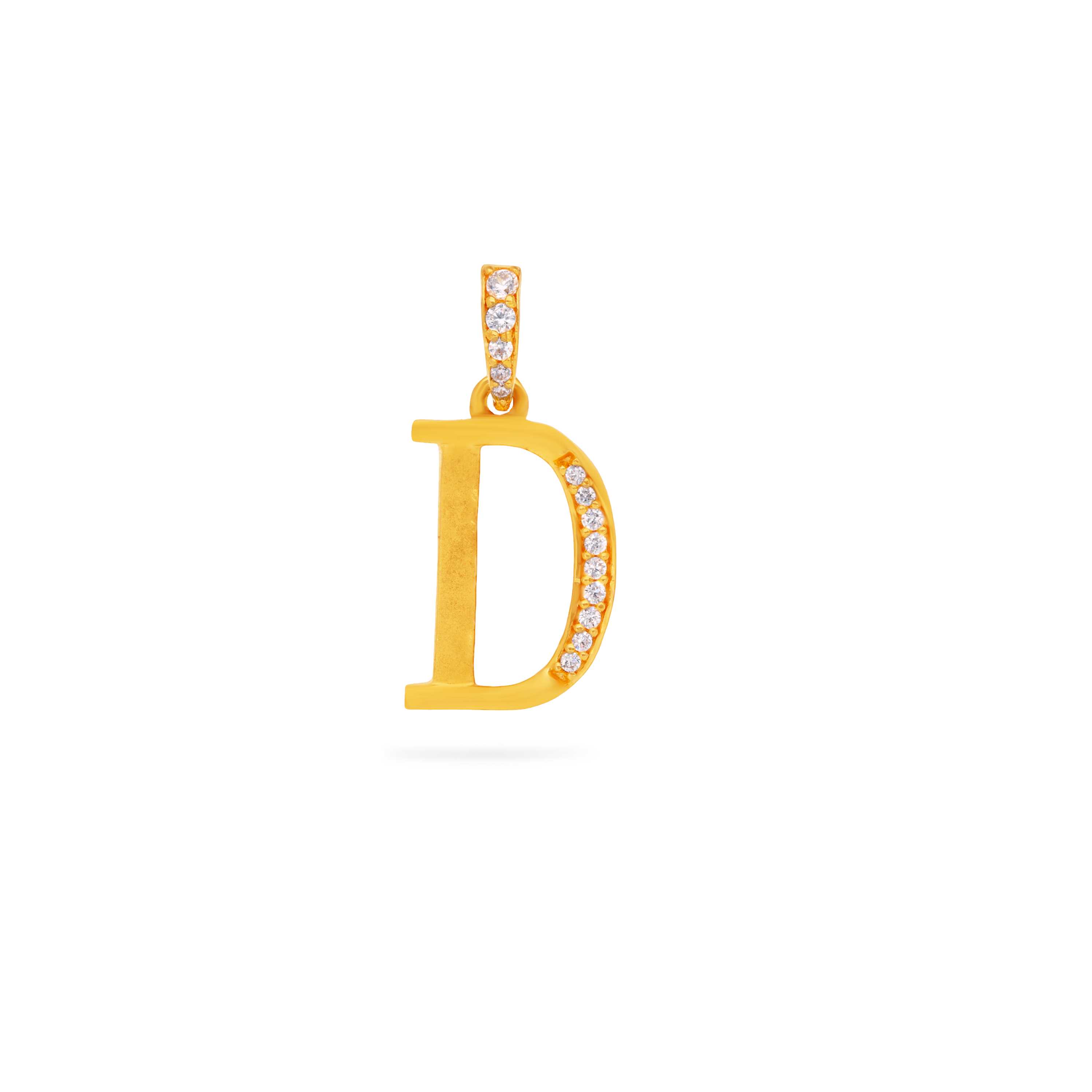 One Of Its Kind Studded Alphabet D 22KT Gold Locket