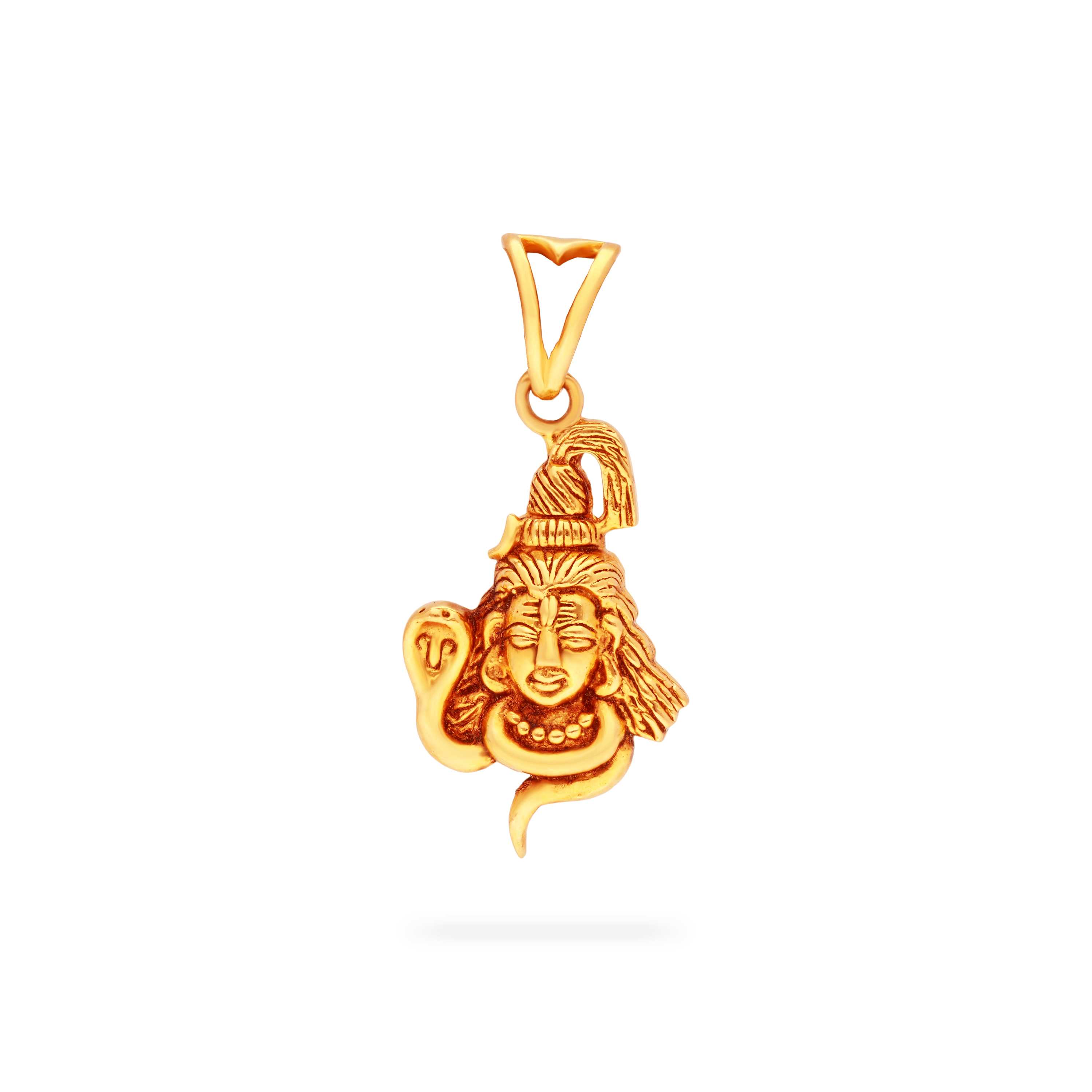 Divinely Detailed And Crafted Lord Shiva 22KT Gold Locket For Men