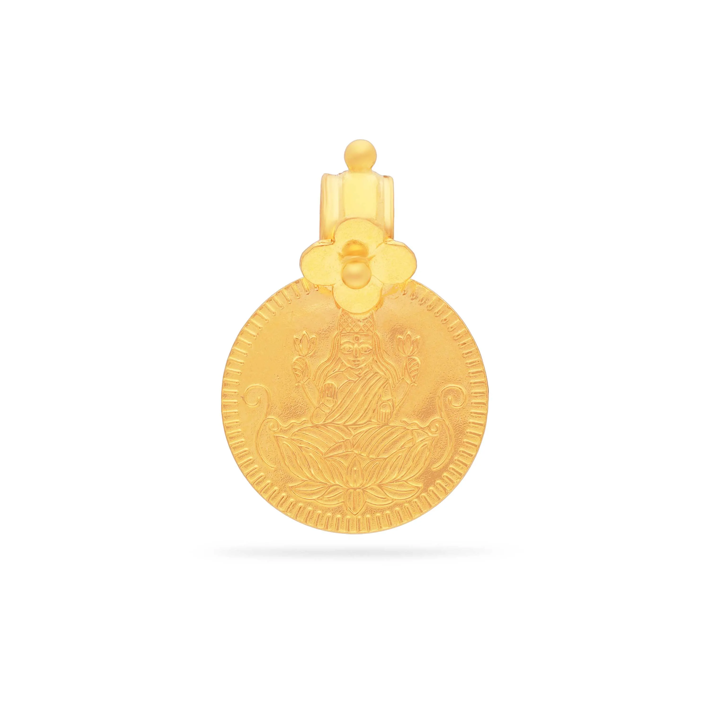 Traditionally Crafted And Detailed 22KT Gold Lakshmi Locket