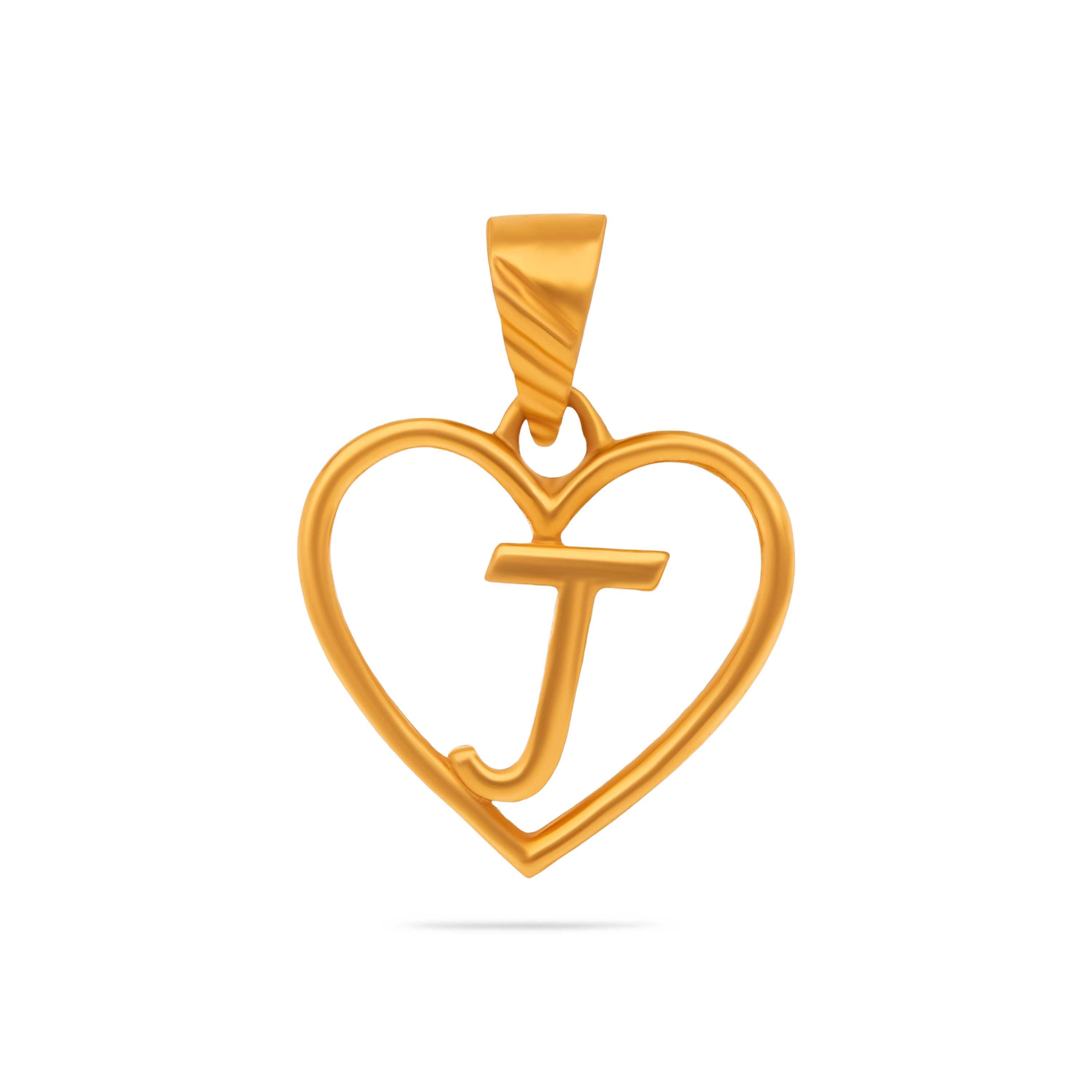Classic Alphabet J In Heart 22KT Gold Casual Wear Locket