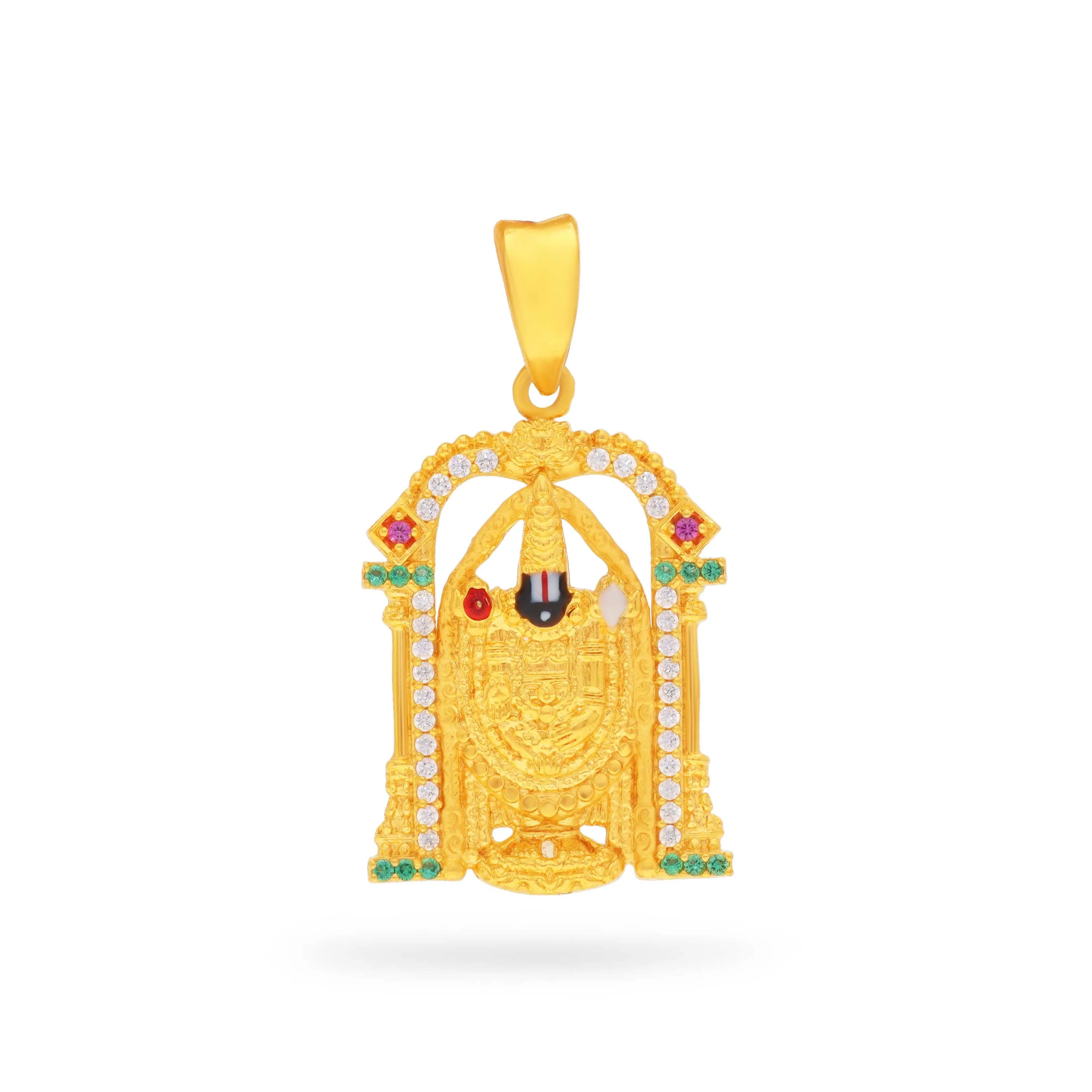 Classic Enamel Worked And Detailed 22KT Gold Balaji Locket