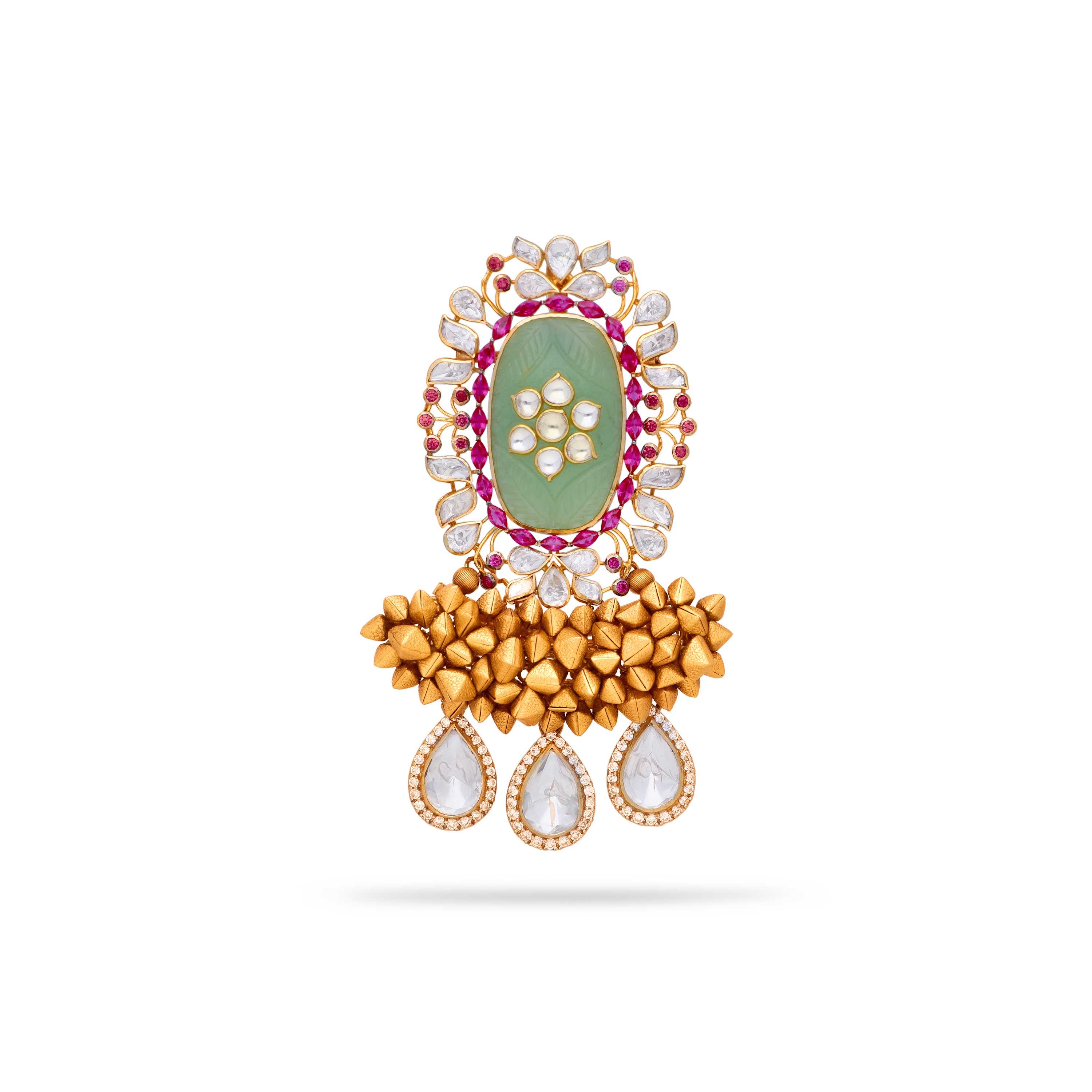Gorgeously Detailed And Kundan Worked 22KT Gold Locket