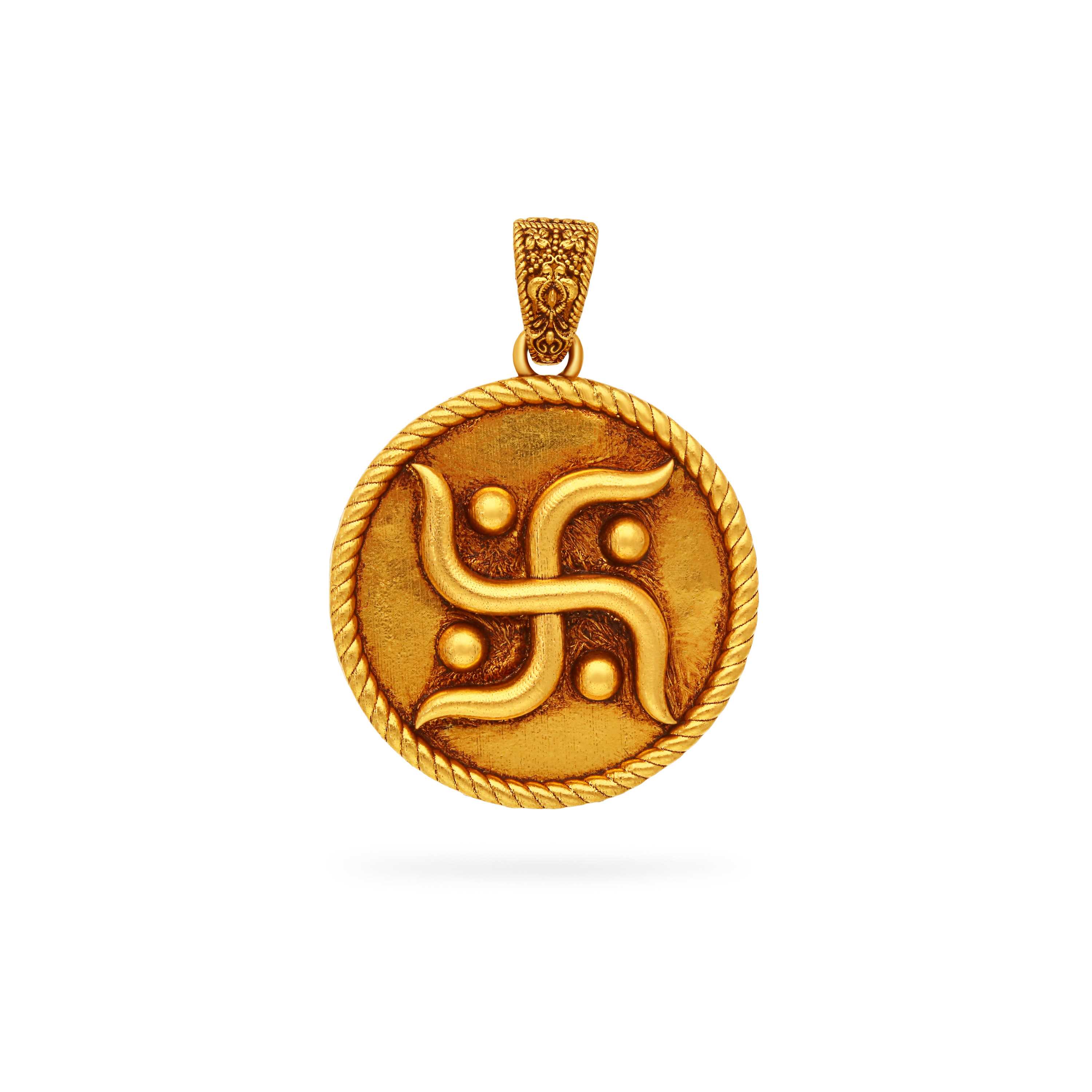 Divinely Detailed Swastika Logo 22KT Gold Locket
