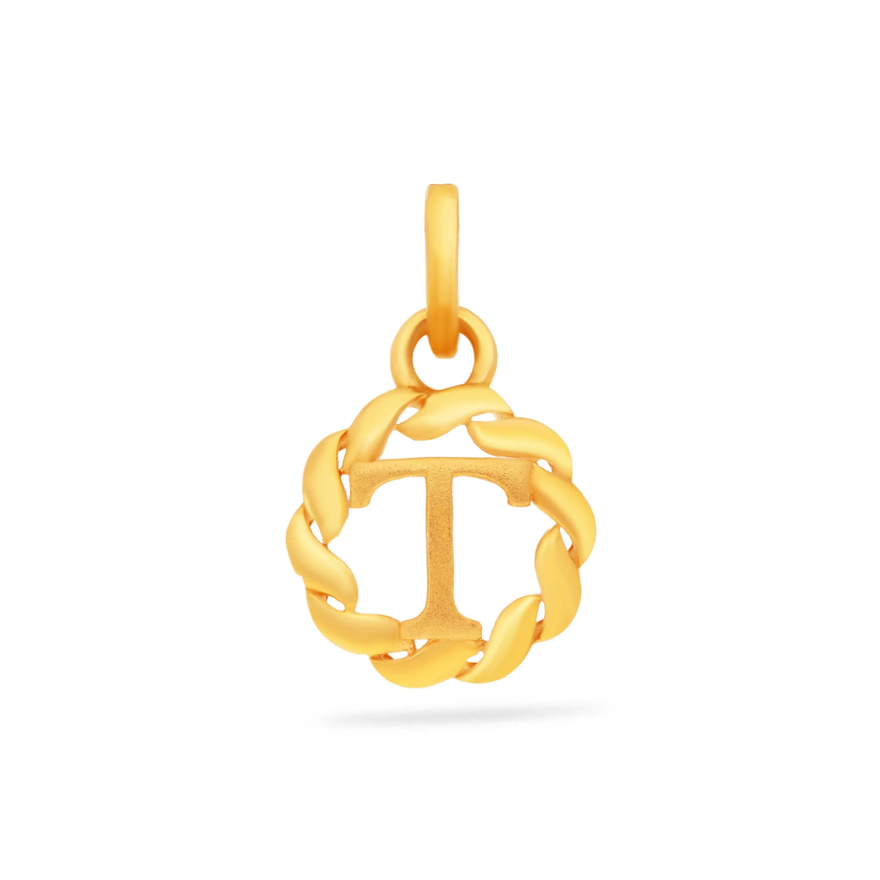 One Of Its Kind Matte Finished Alphabet T 22KT Gold Locket