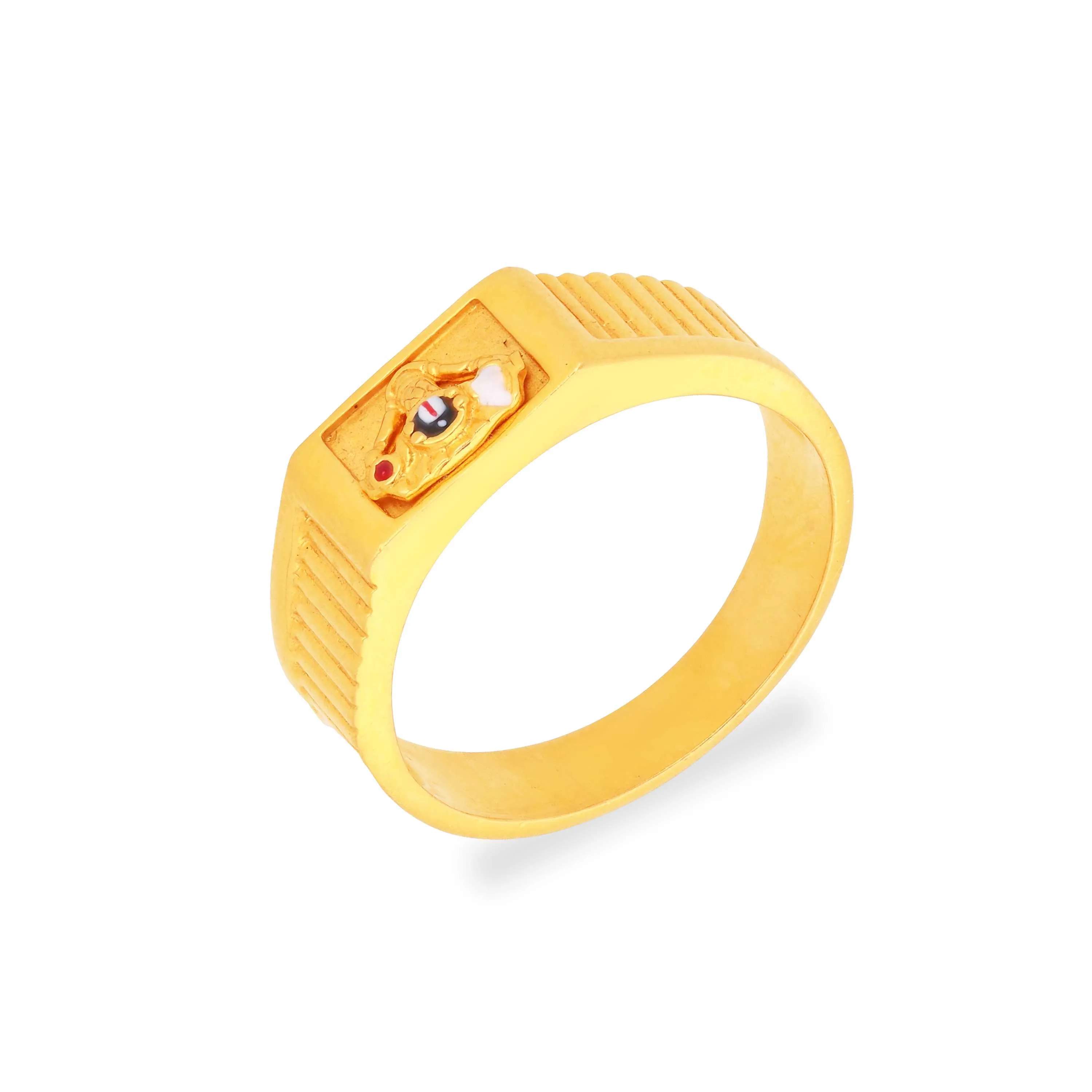 Classic Matte Finished And Detailed Balaji 22KT Gold Ring