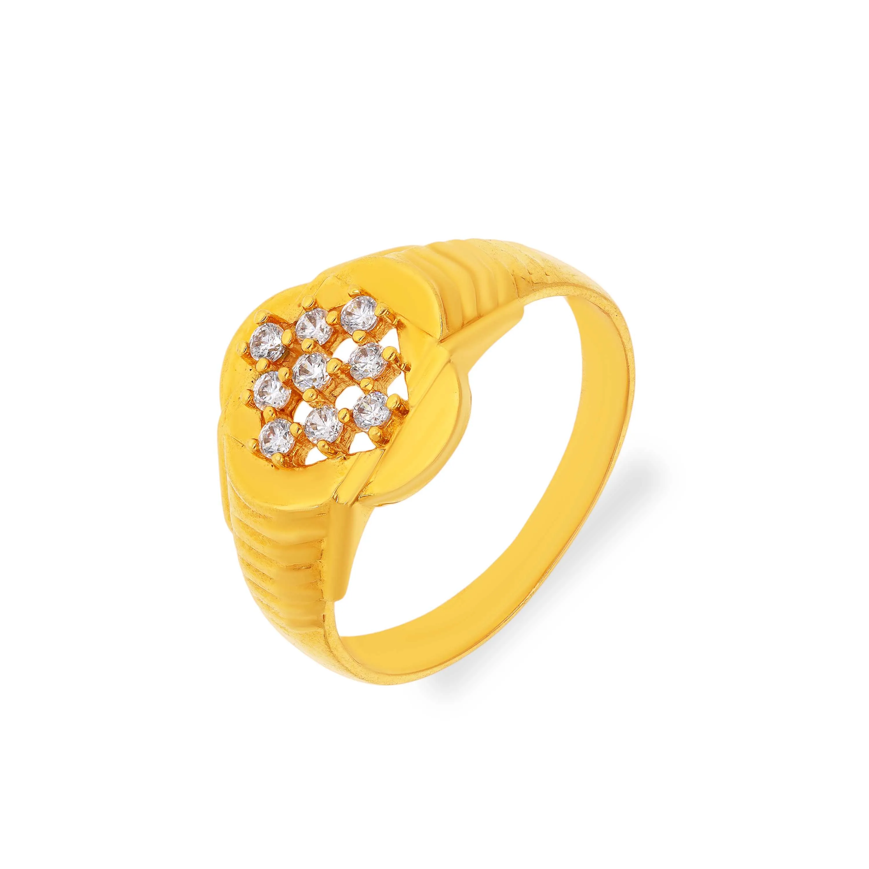 Premium Gorgeously Detailed And Studded 22KT Gold Ring