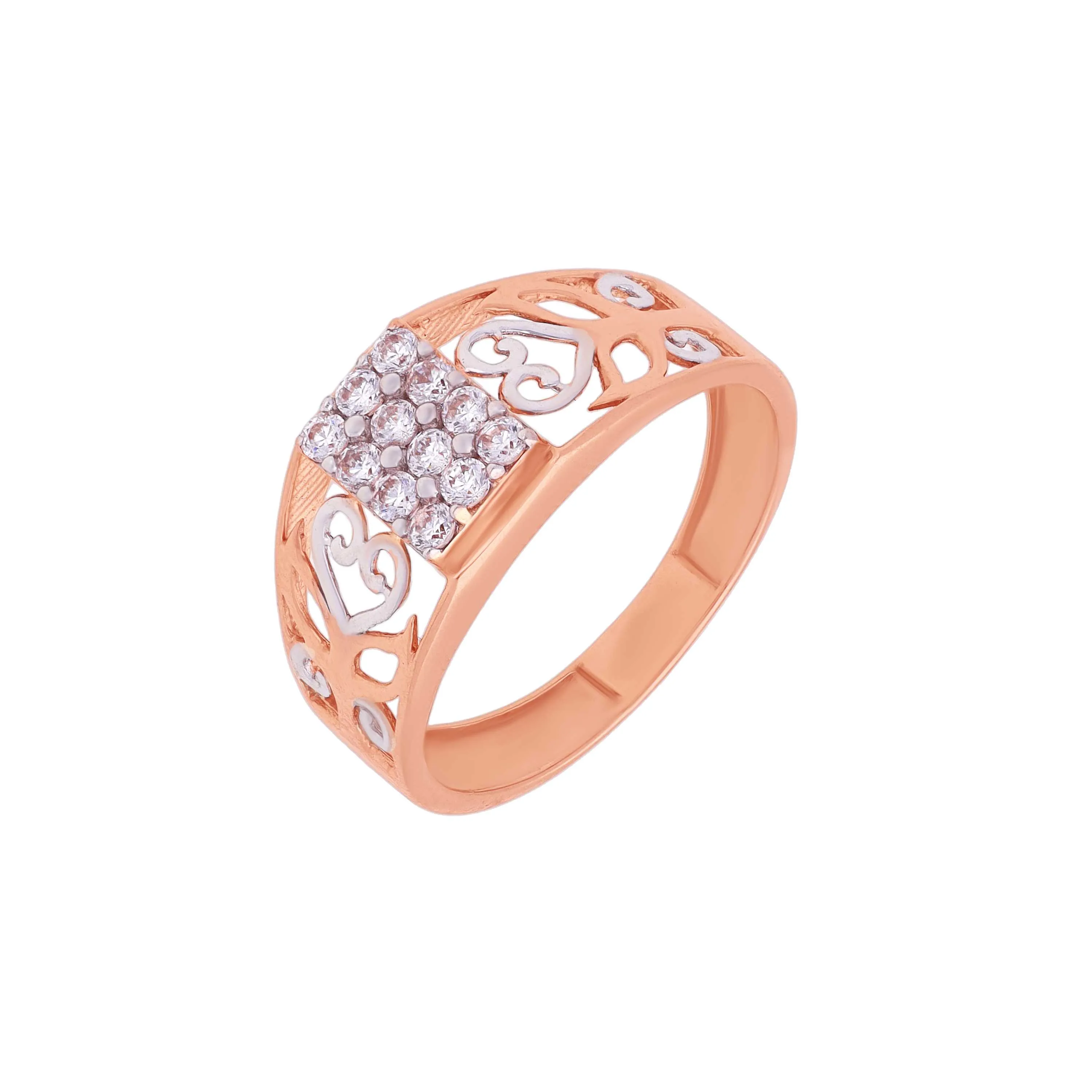 Glamorously Detailed And Studded 18KT Rose Gold Ring For Men