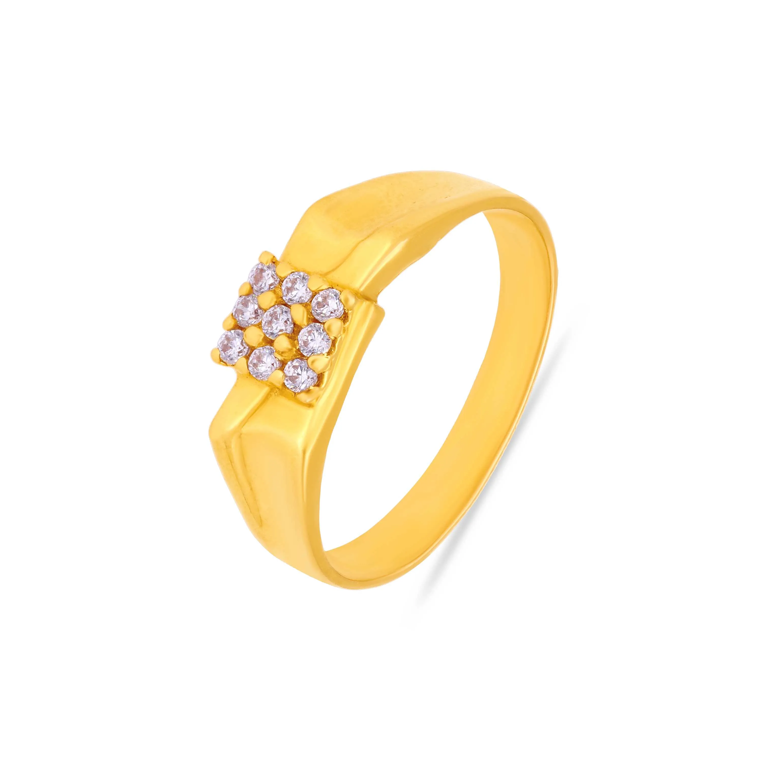 Premium Gorgeously Detailed And Studded 22KT Gold Ring For Men