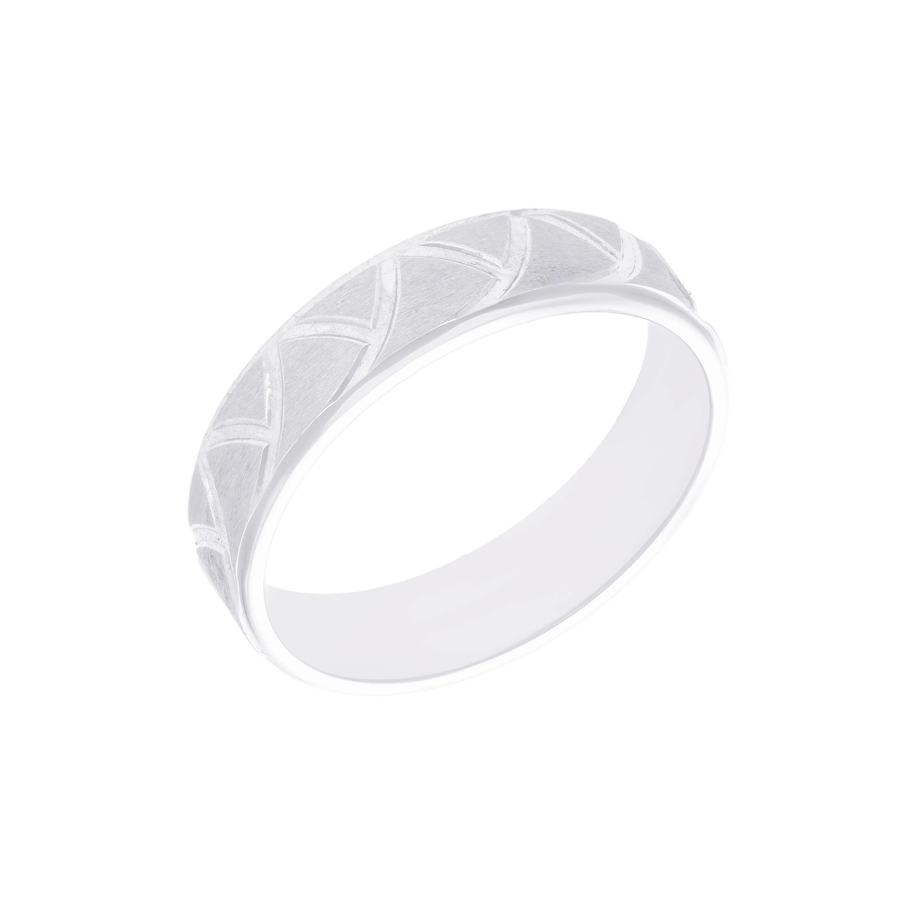 Matte Finished And Detailed Platinum Ring For Men