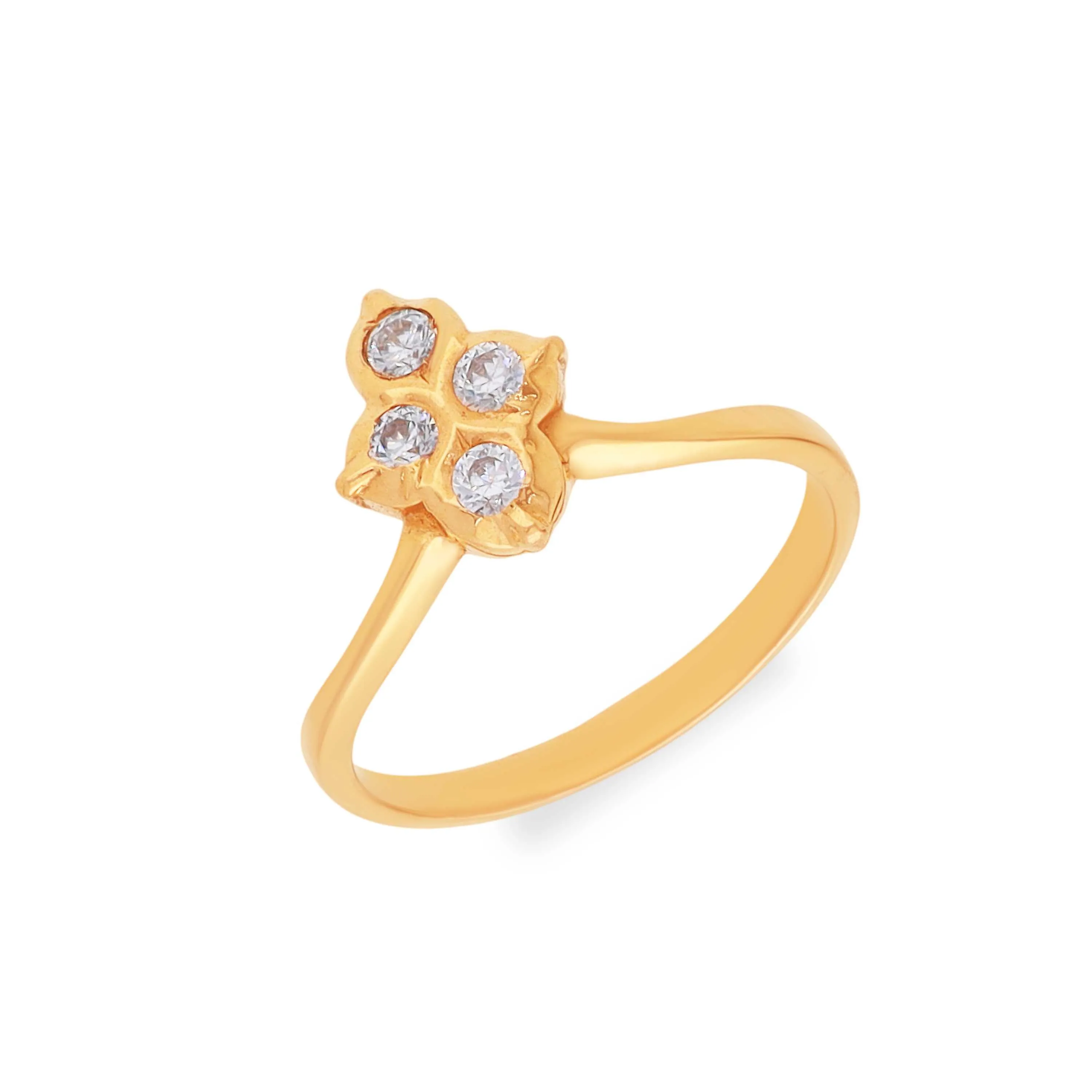 Studded And Detailed 22KT Gold Ring For Kids