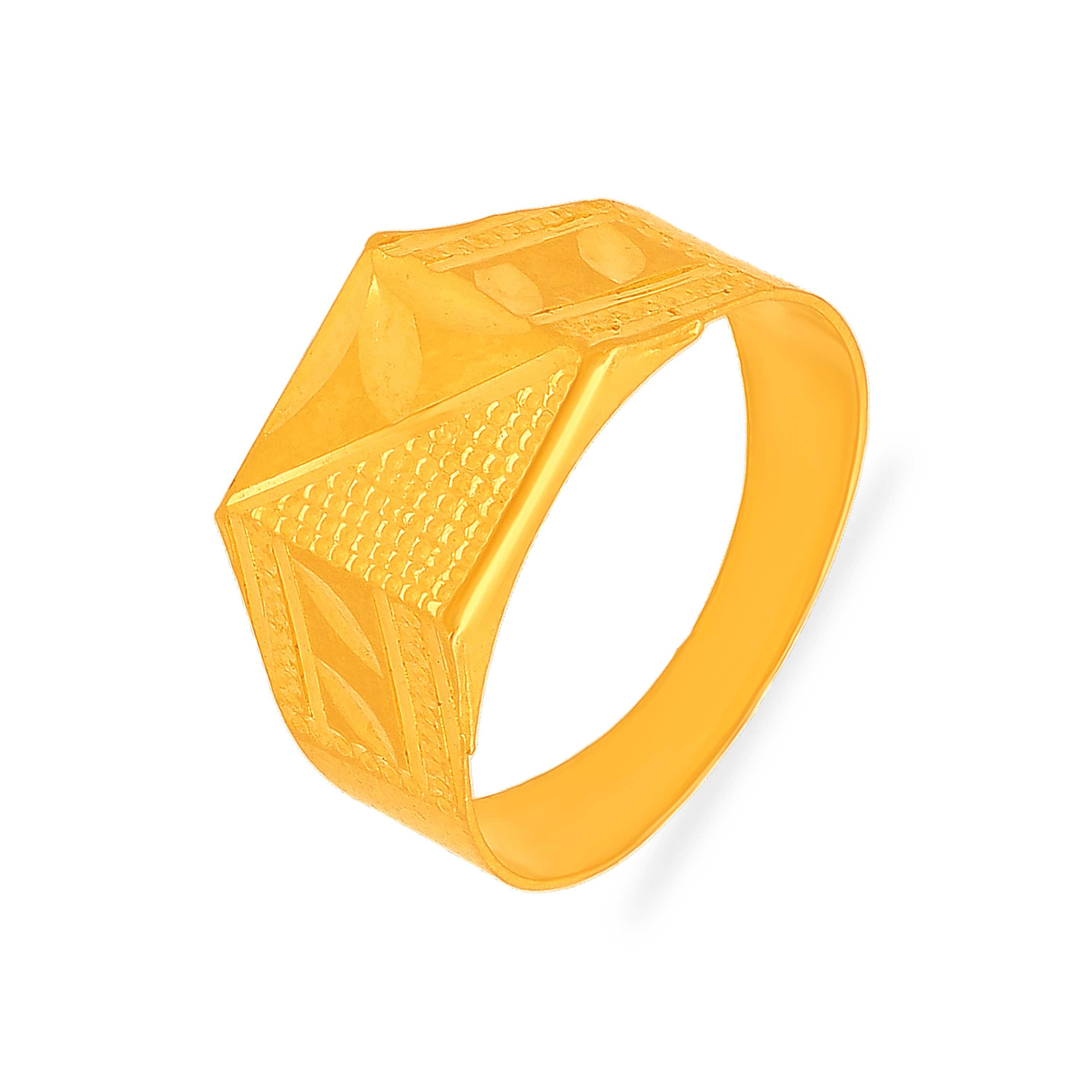 Classic Matte Finished Bombay Pattern 22KT Gold Baby Ring