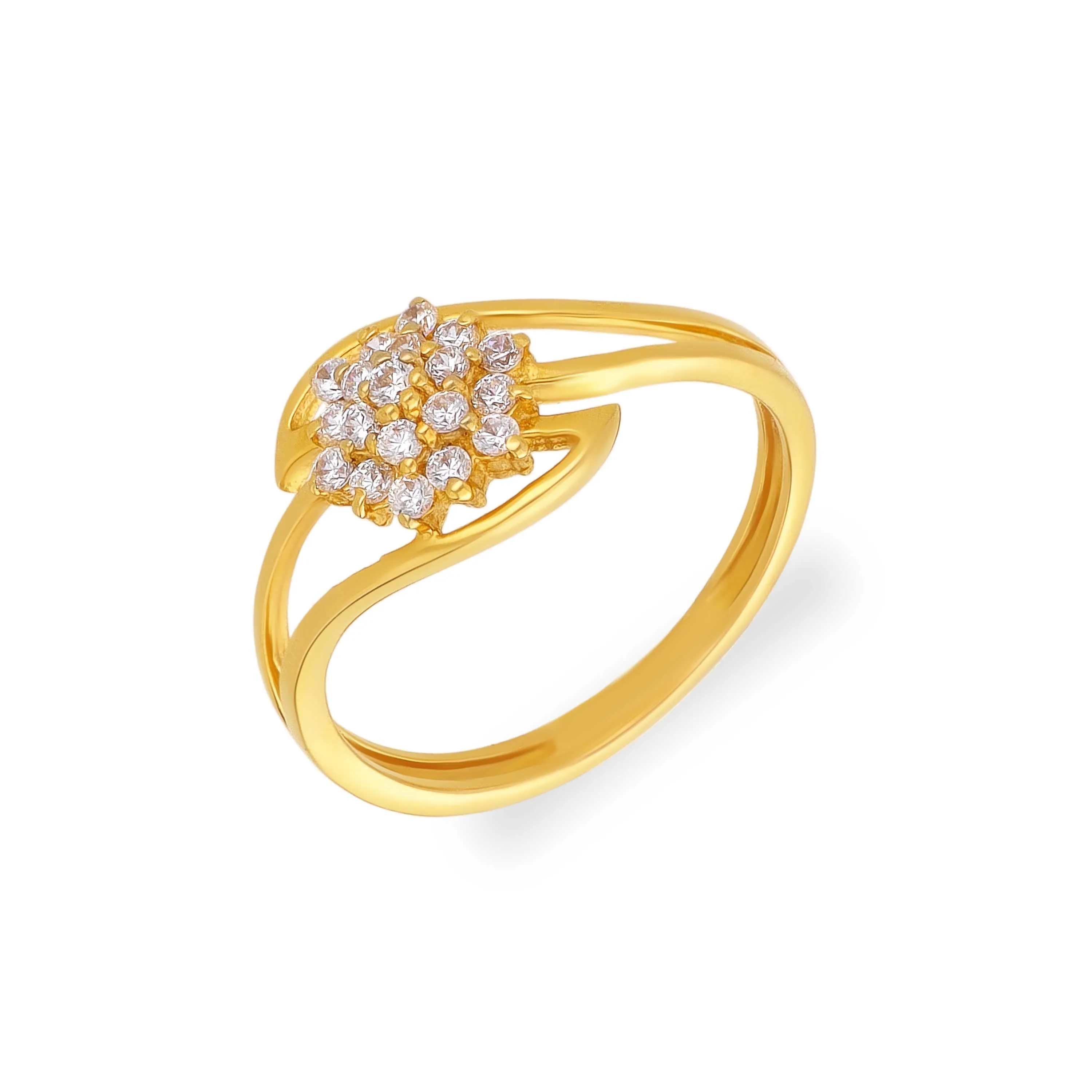 Gorgeously Detailed And Studded 22KT Gold Ring