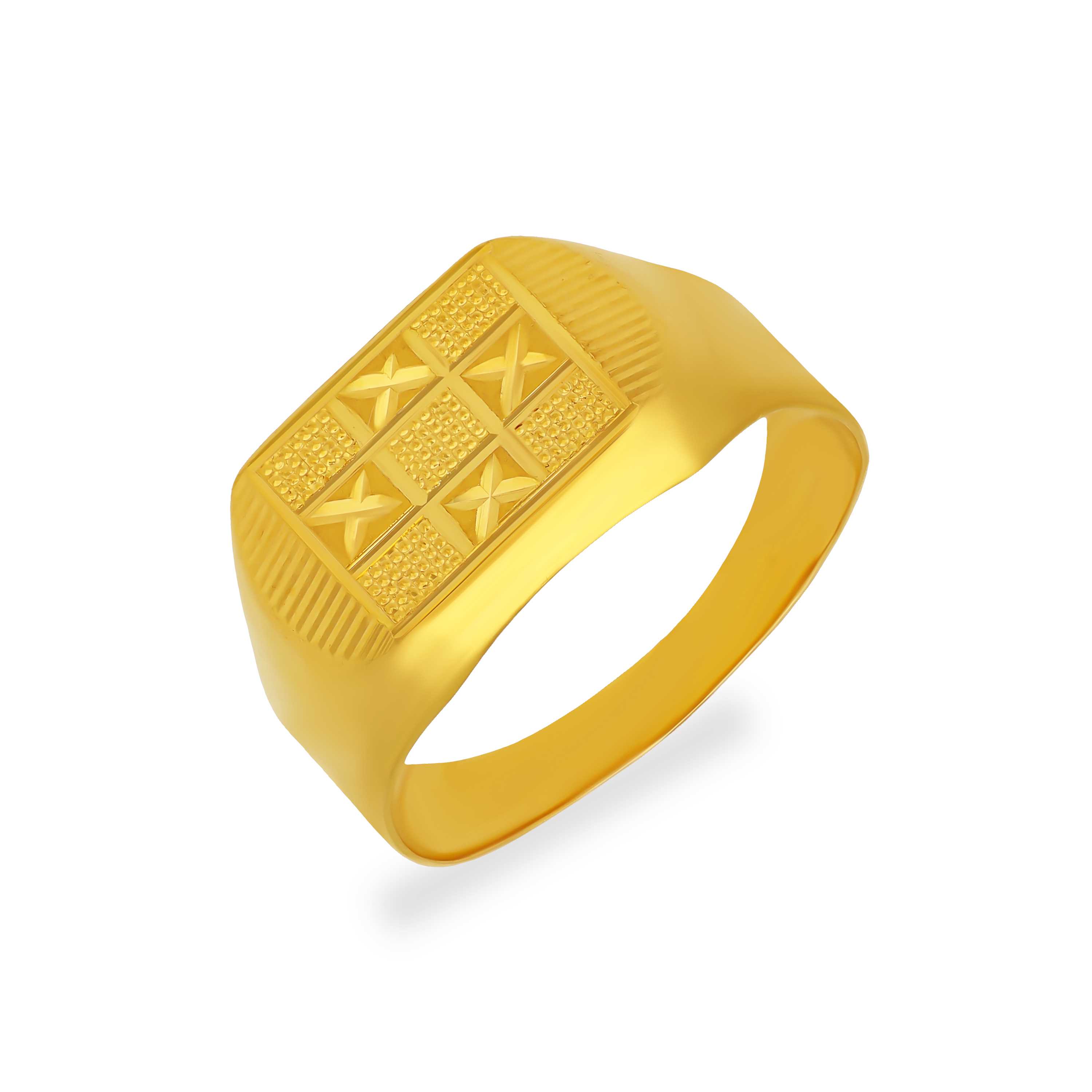 One Of Its Kind Bombay Pattern 22KT Gold Ring For Men