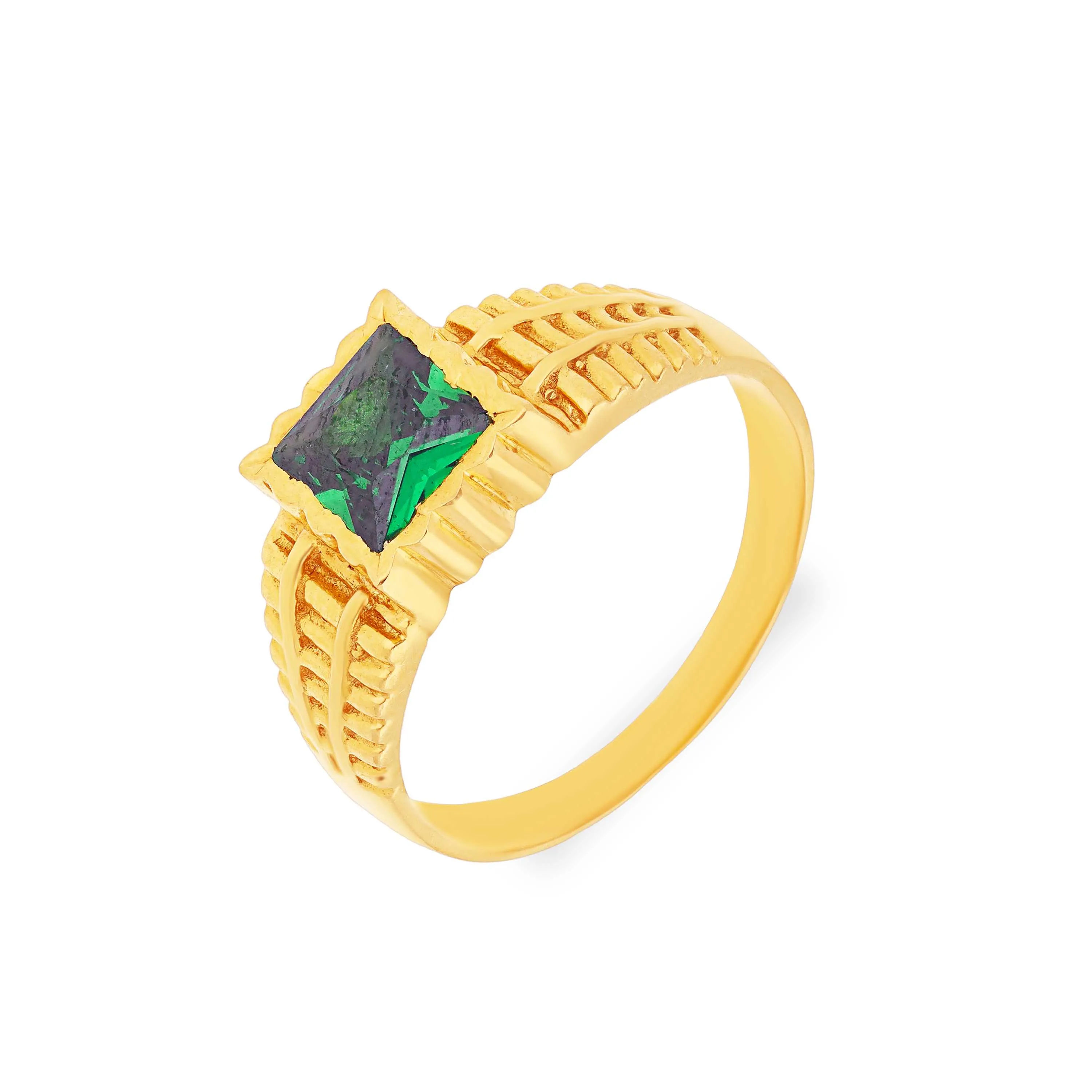 Studded And Detailed 22KT Gold Ring For Men