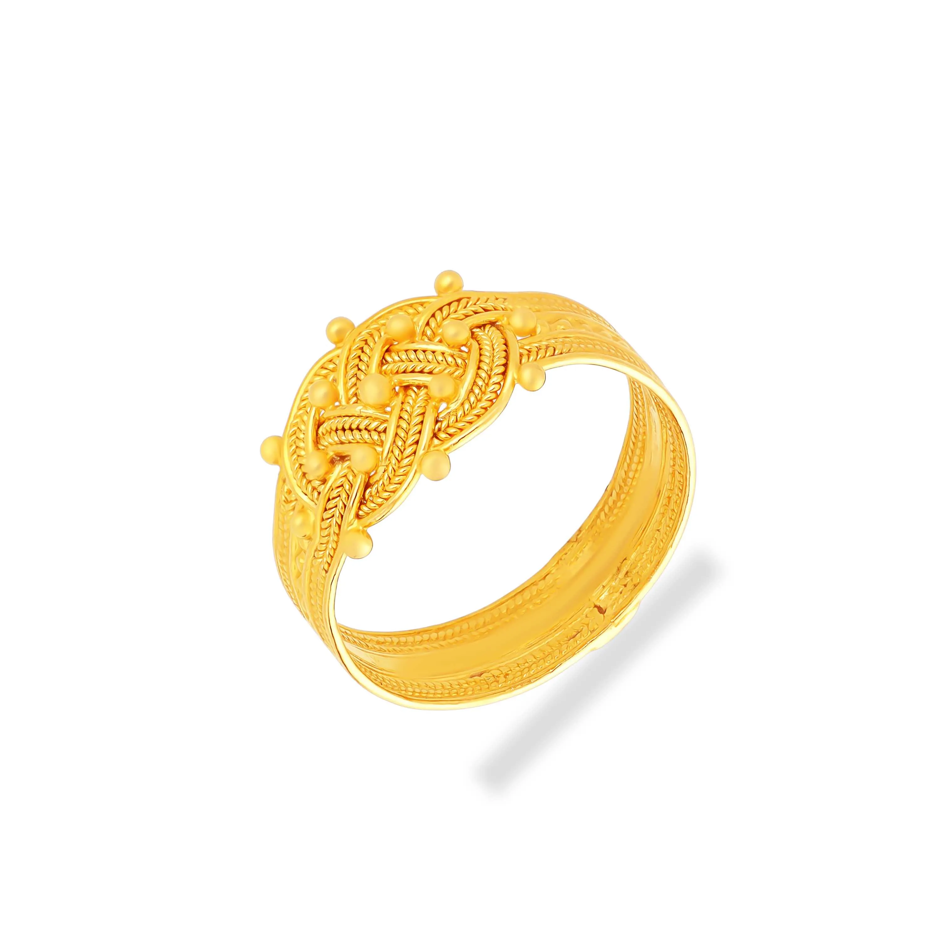 Casual Wear and Detailed 22KT Gold Ring For Men