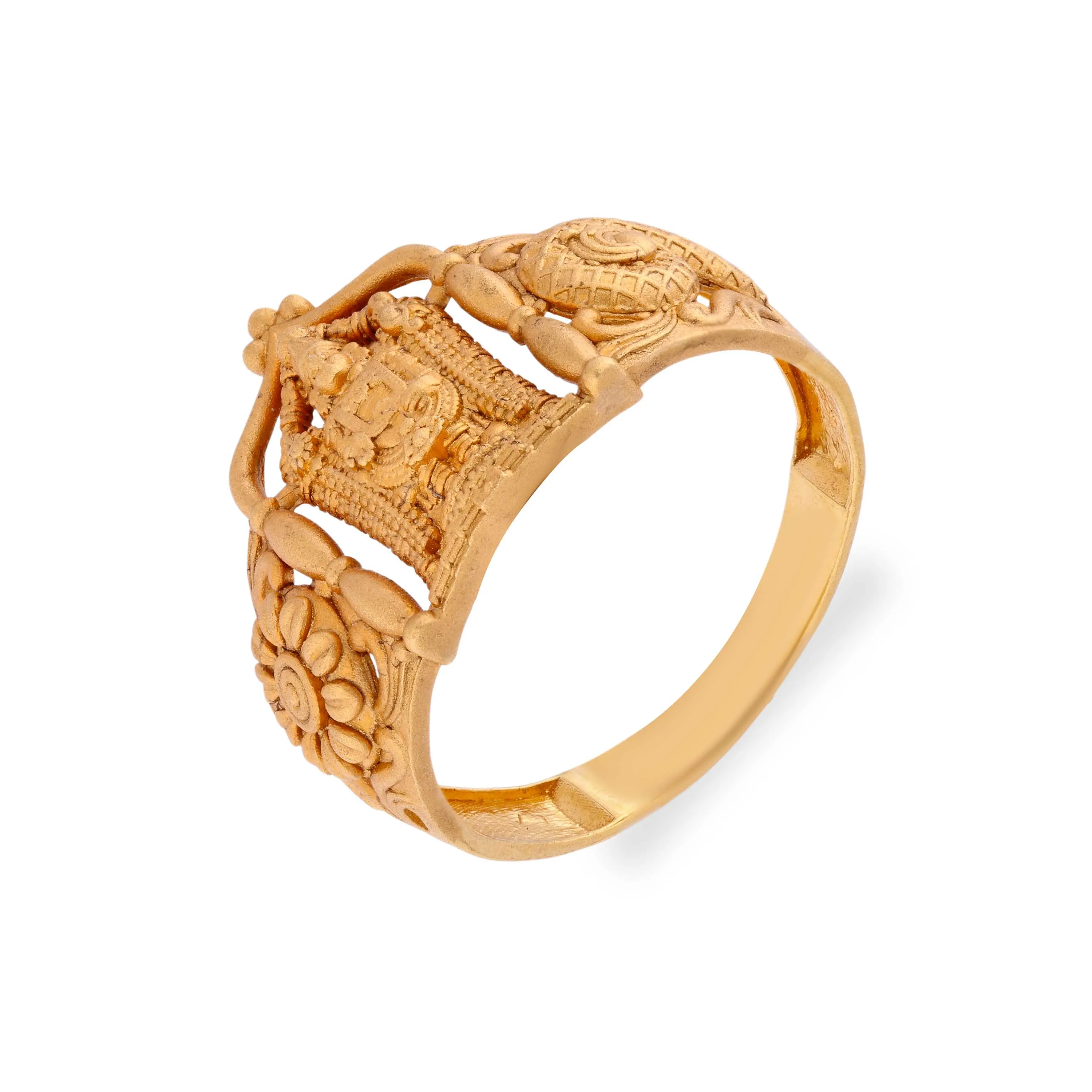 Antique Finished And Detailed 22KT Gold Balaji Ring