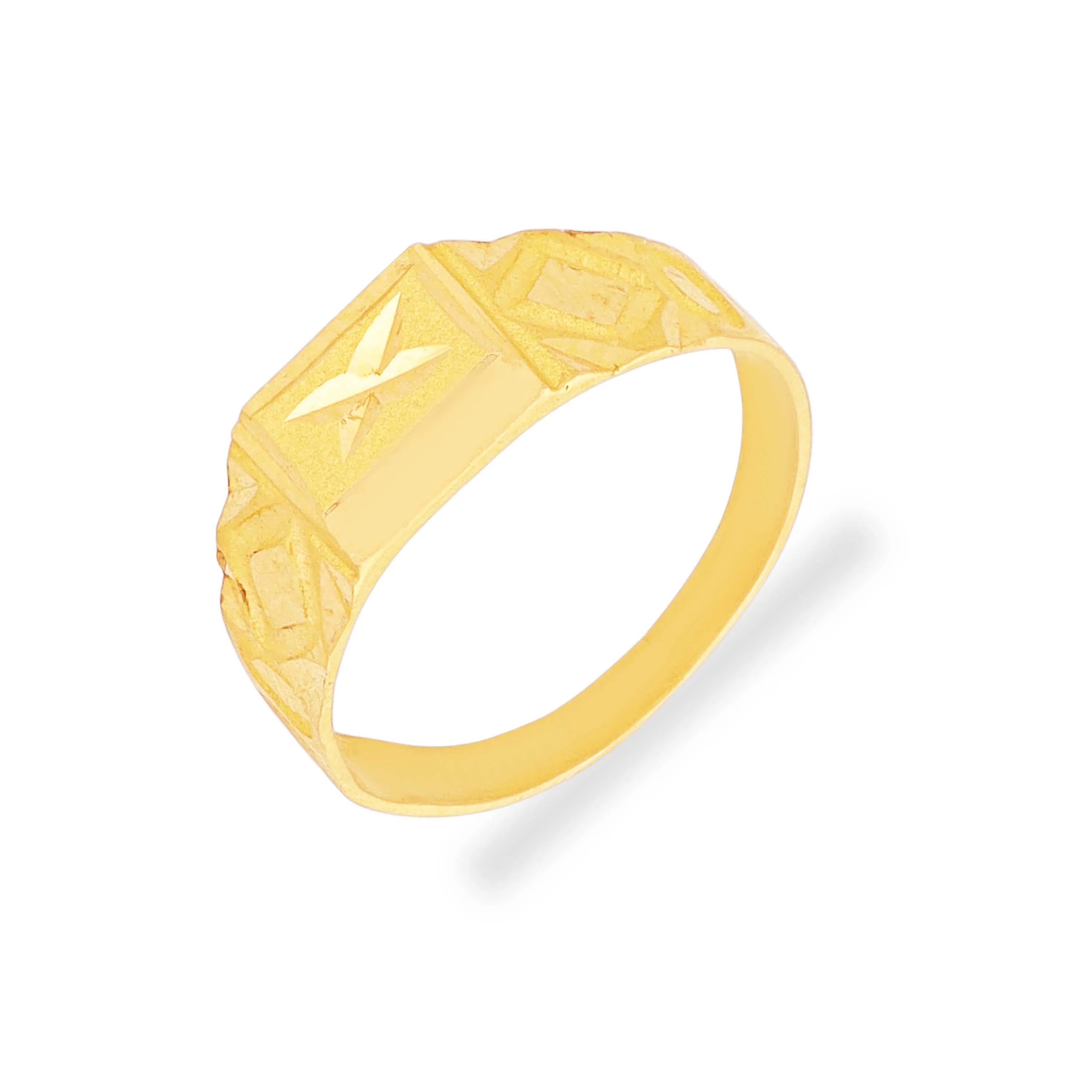 Classic Matte Finished And Detailed 22KT Gold Baby Ring