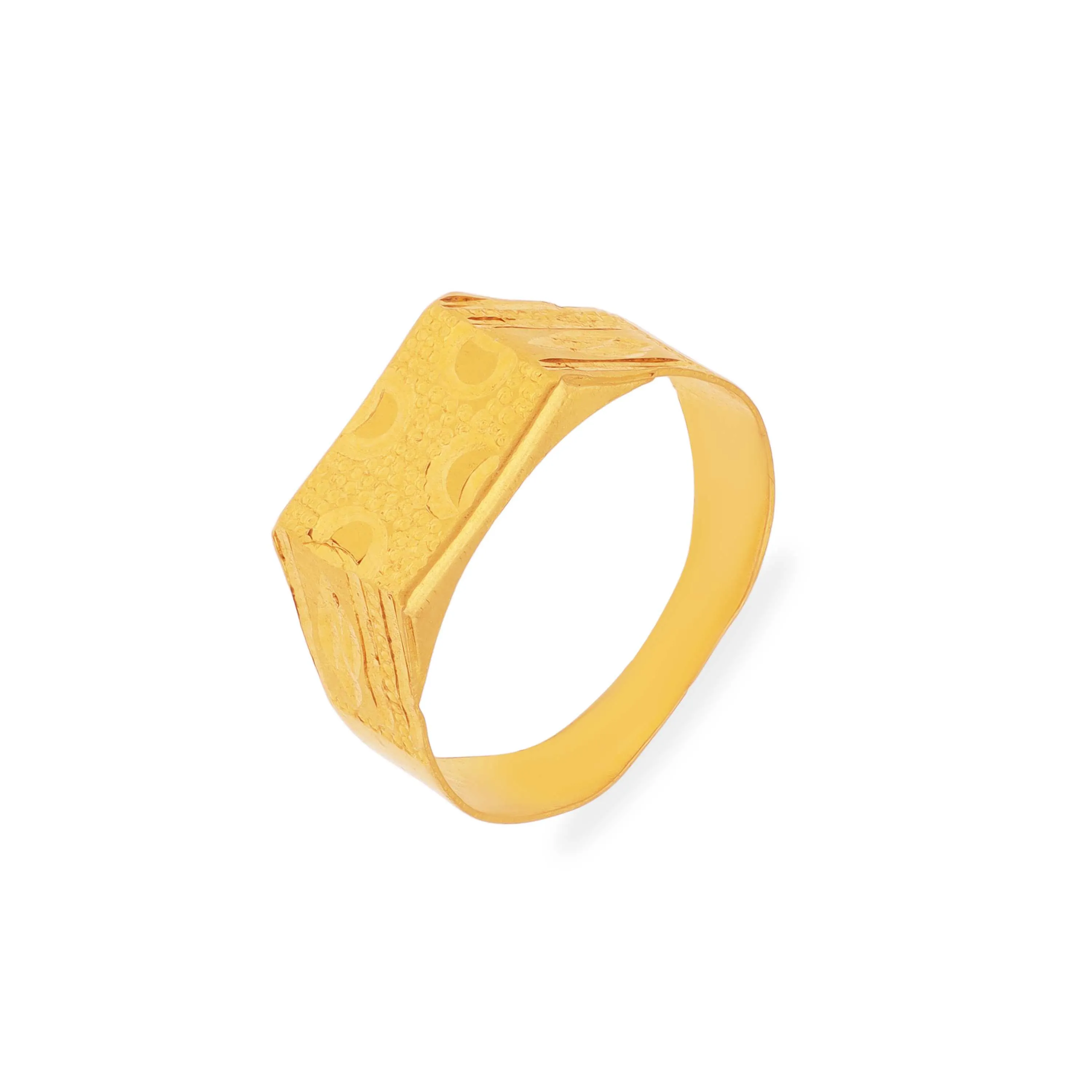 Classic Matte Finished And Detailed 22KT Gold Baby Ring