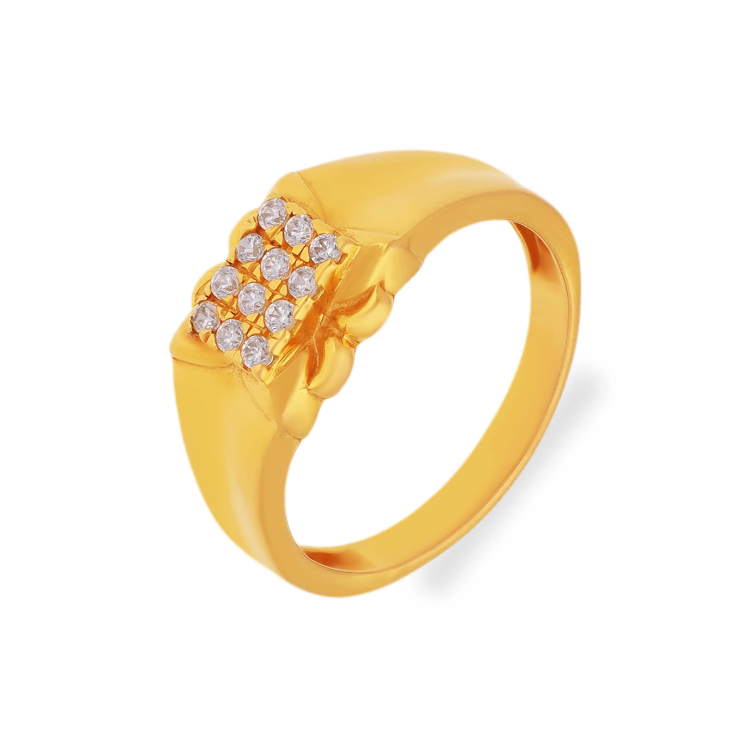 Premium Gorgeously Detailed And Studded 22KT Gold Ring