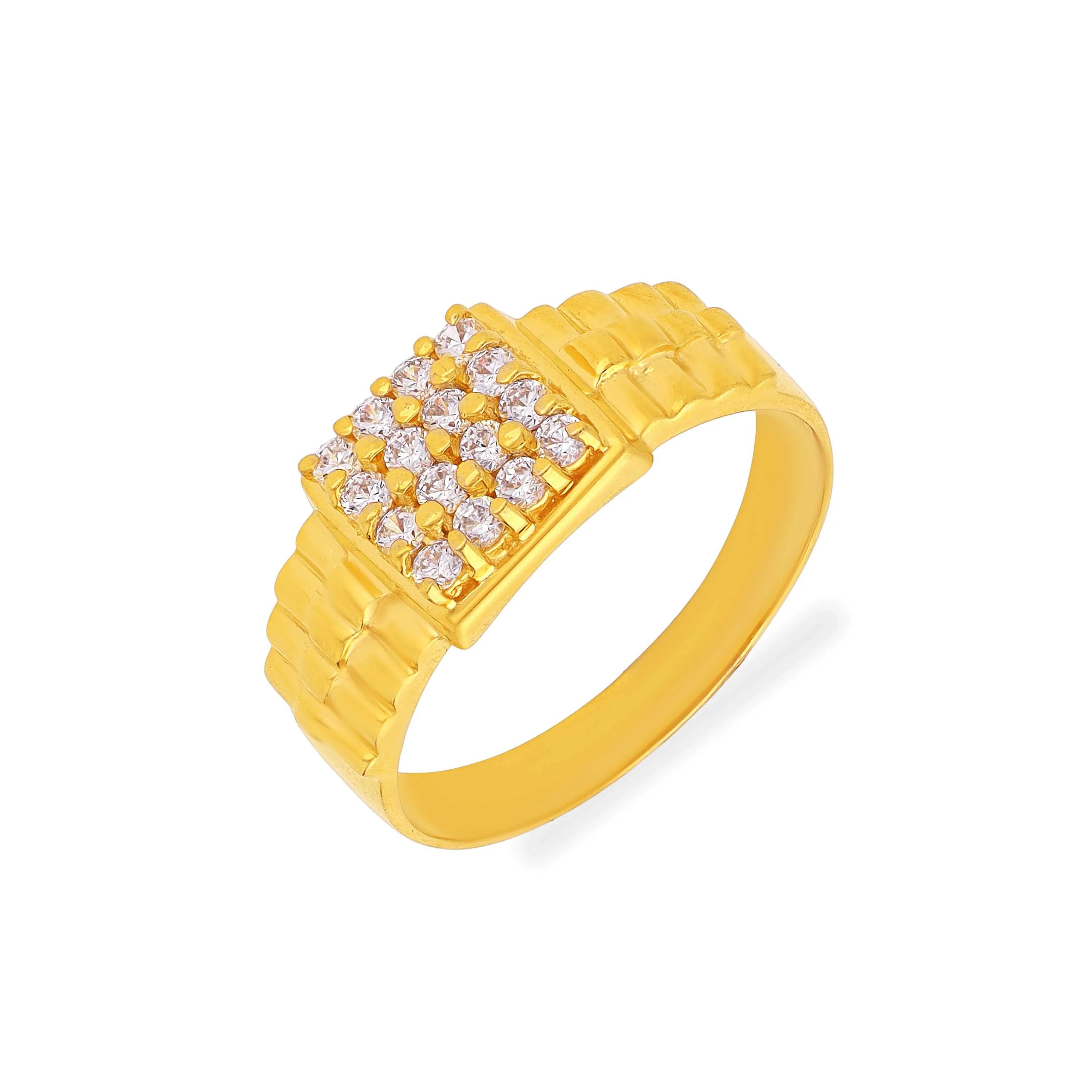Premium Gorgeously Detailed And Studded 22KT Gold Ring