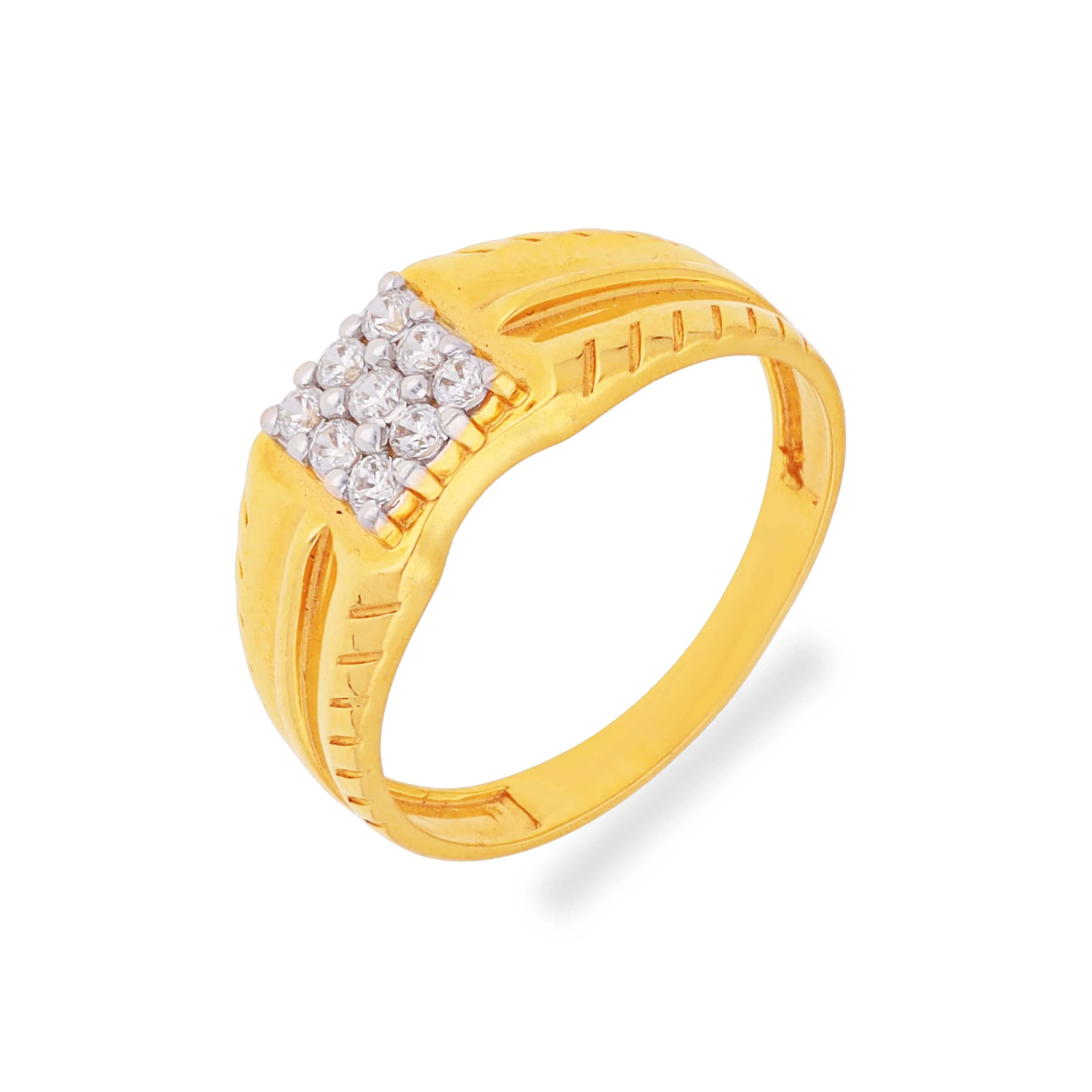 Premium Gorgeously Detailed And Studded 22KT Gold Ring
