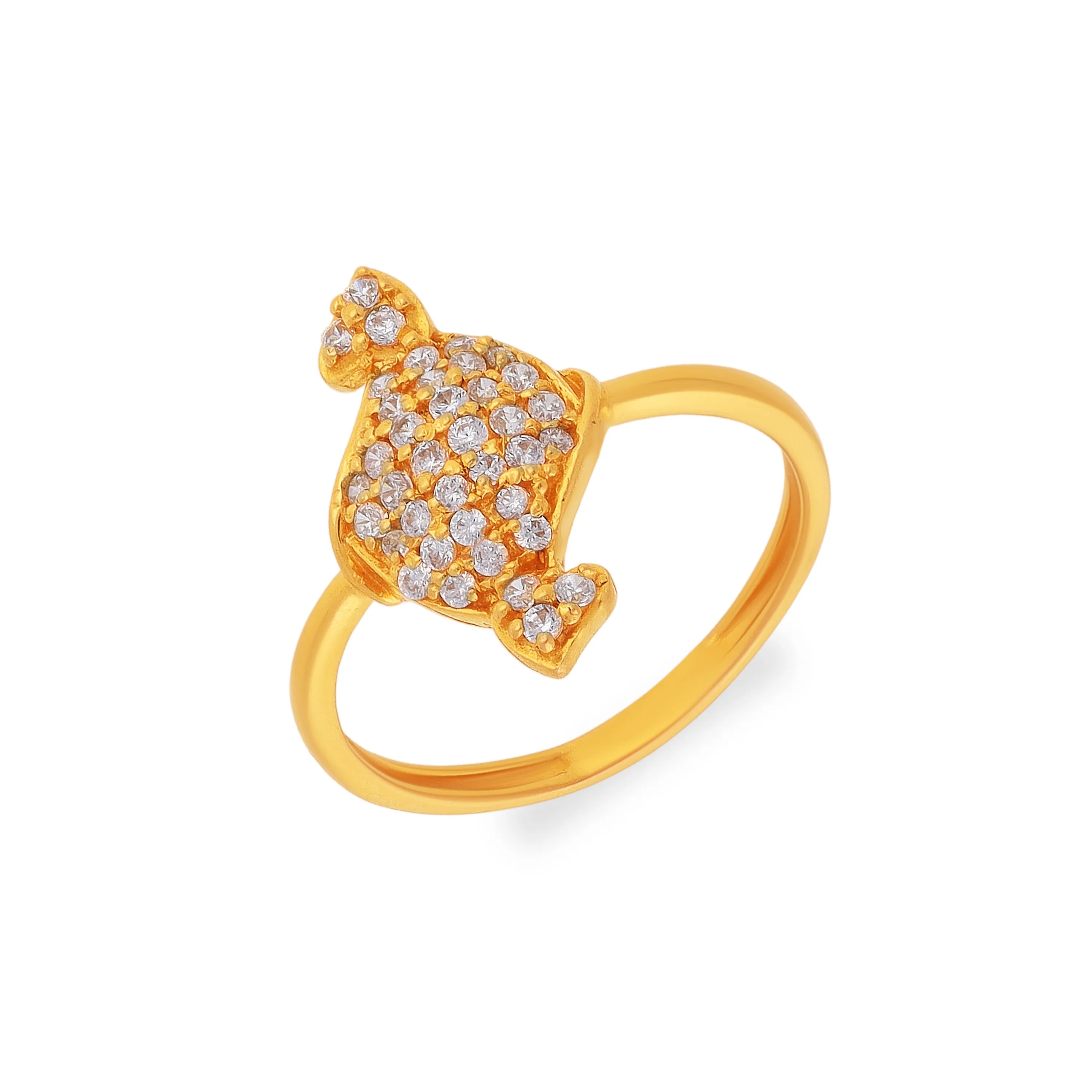 Studded And Detailed 22KT Gold Ring