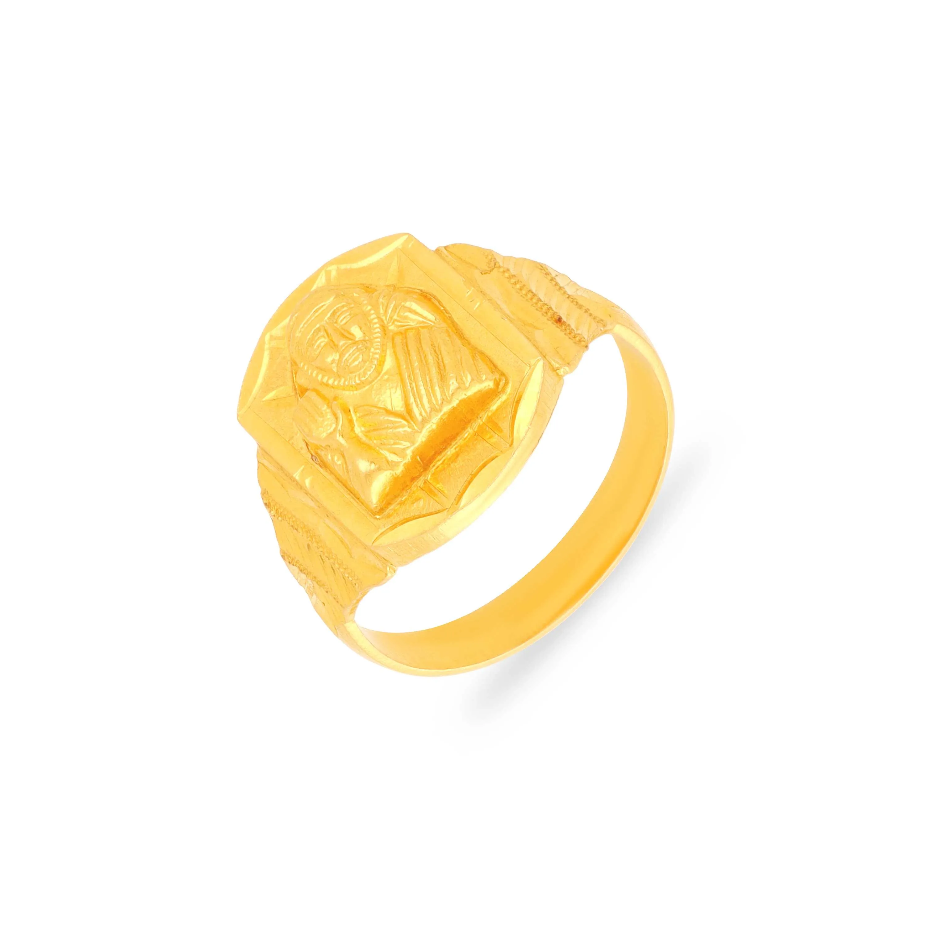 Classic Finely Detailed And Crafted 22KT Gold Sai Baba Ring