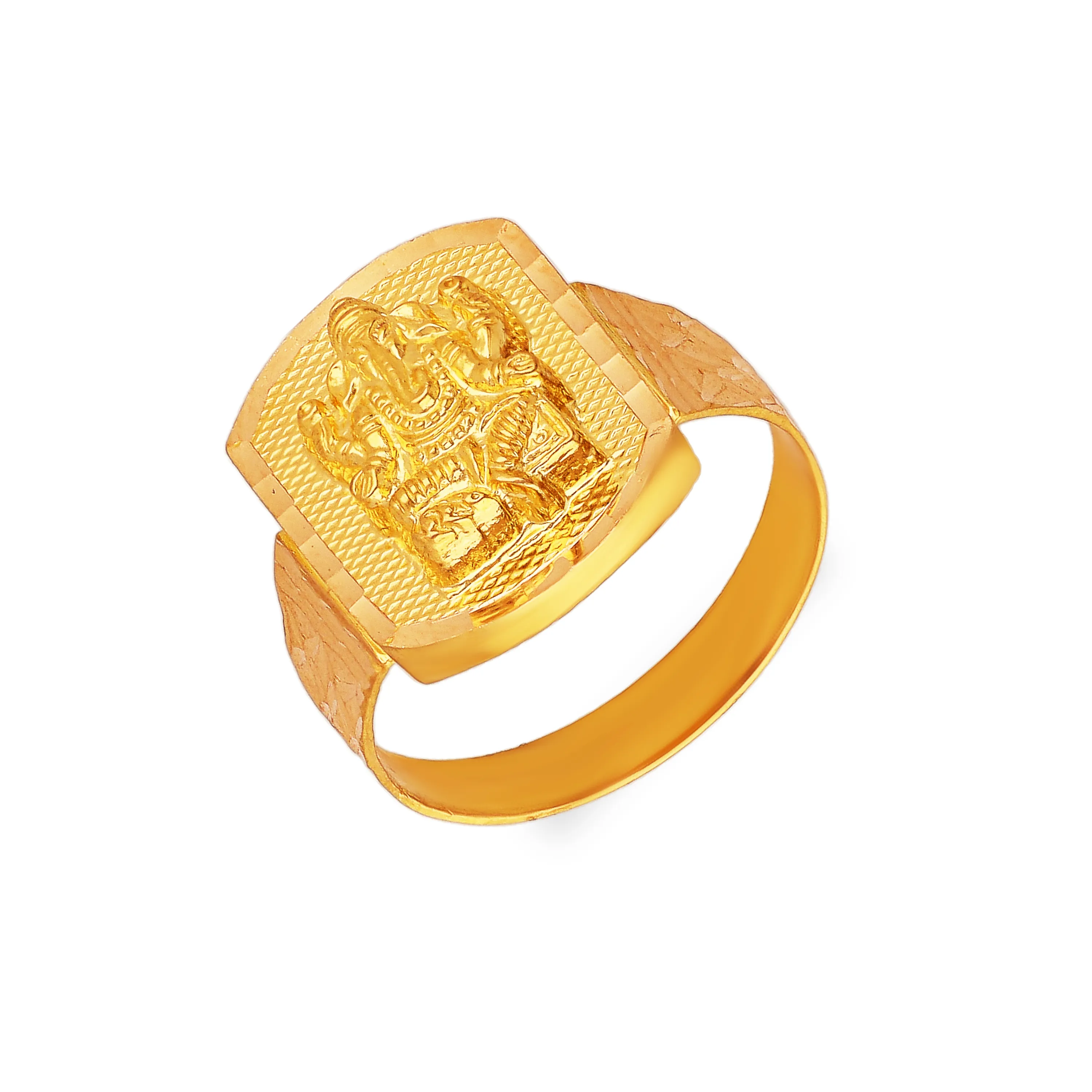 Traditionally Crafted And Detailed 22KT Gold Ganesha Ring