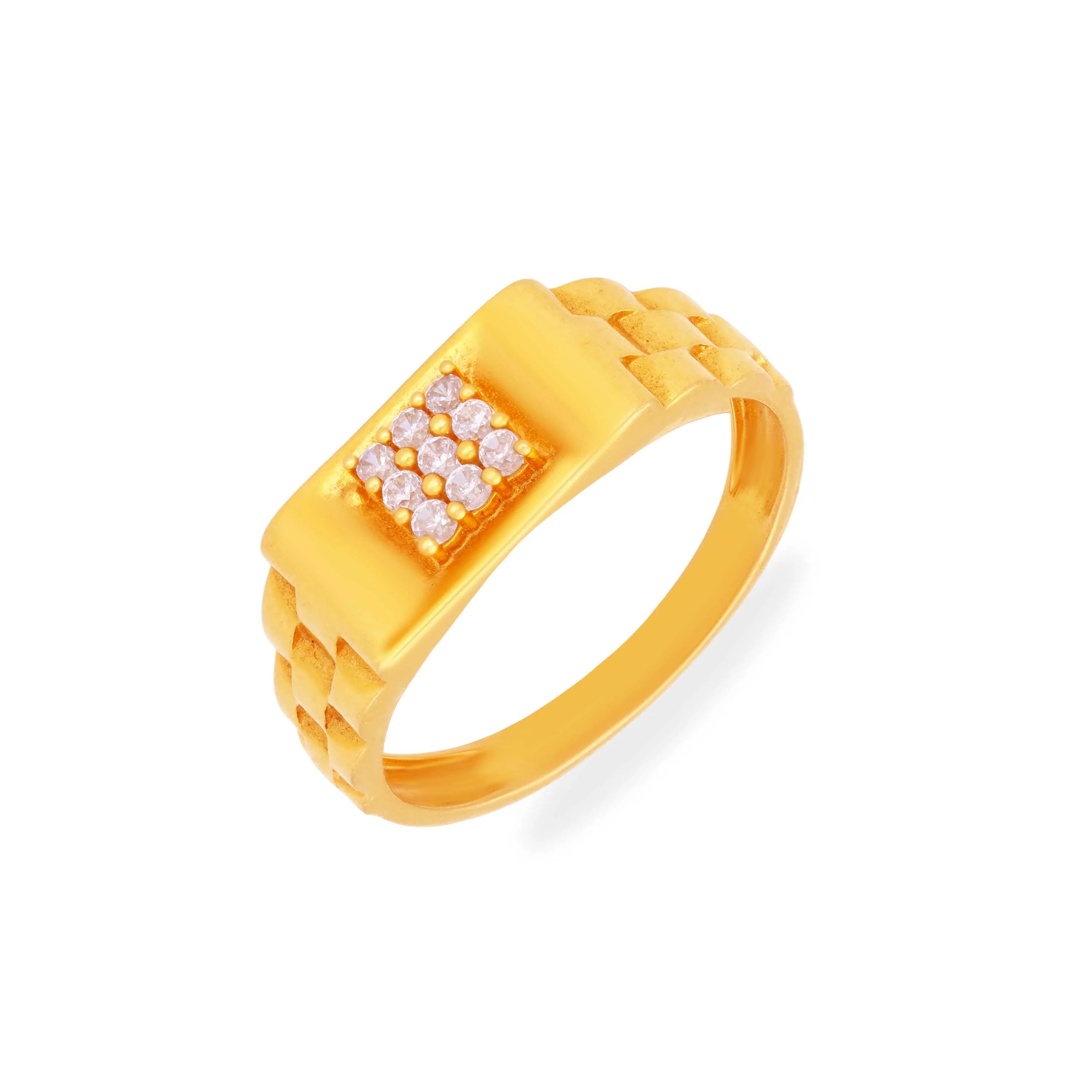 Premium Gorgeously Detailed And Studded 22KT Gold Ring