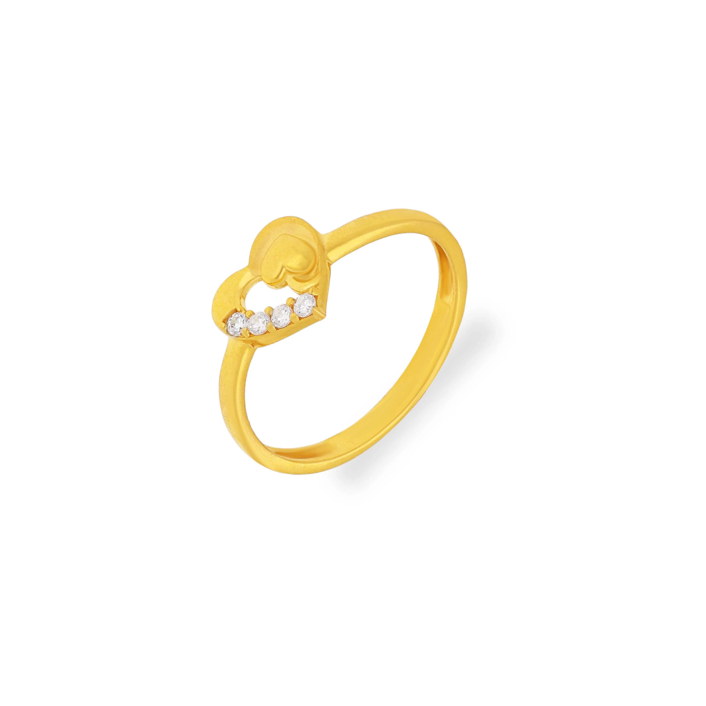 Gorgeously Detailed And Studded 22KT Gold Ring For Women