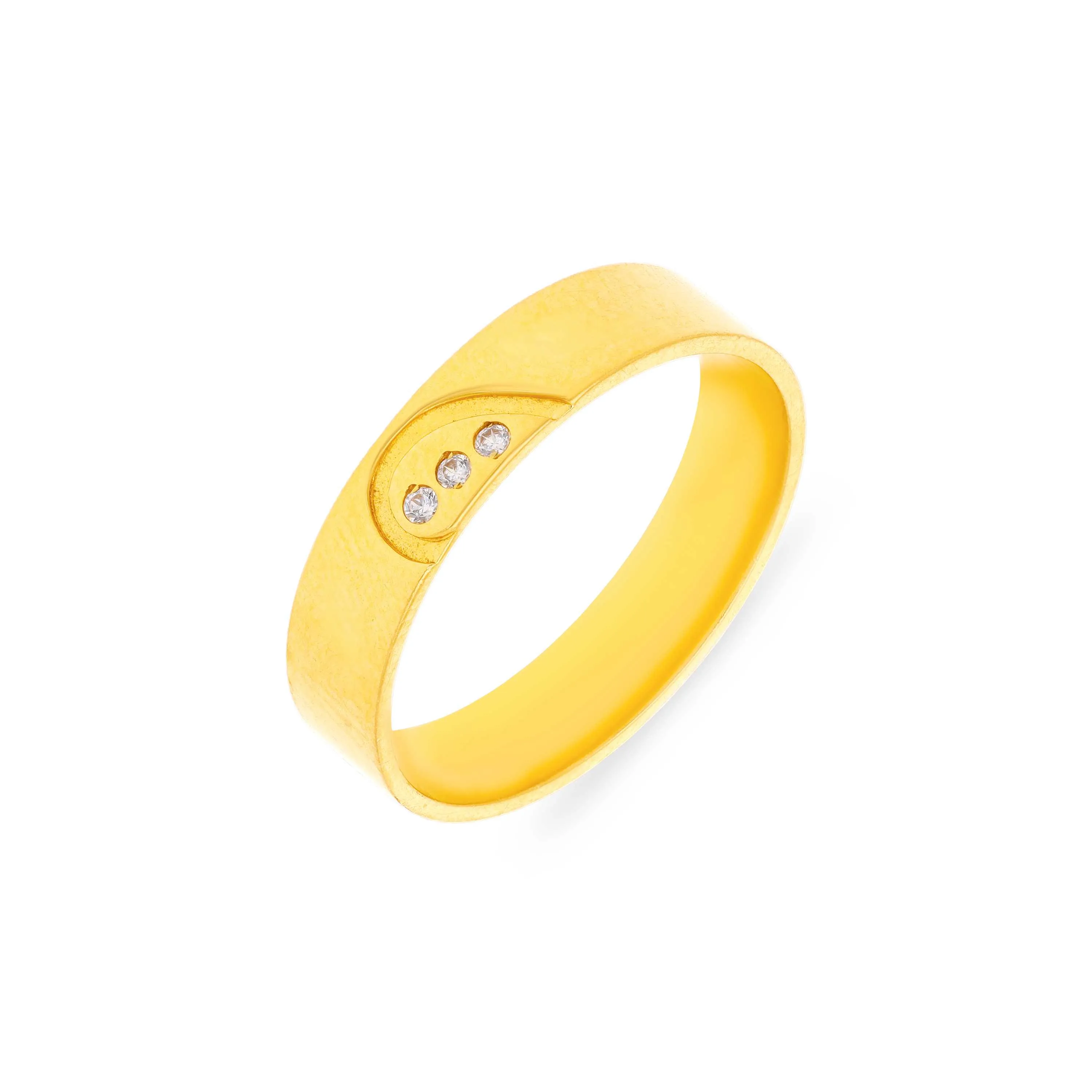 Traditionally Crafted And Studded 22KT Gold Ring For Men
