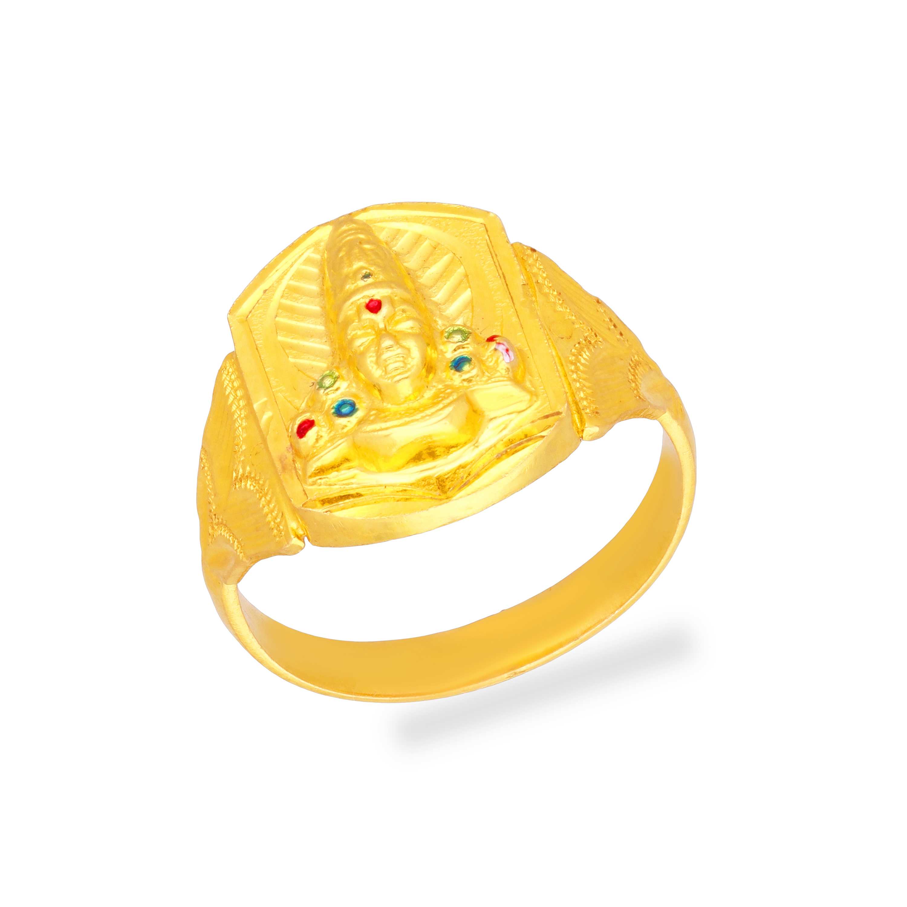 Divinely Studded And Detailed Lord Balaji 22KT Gold Ring