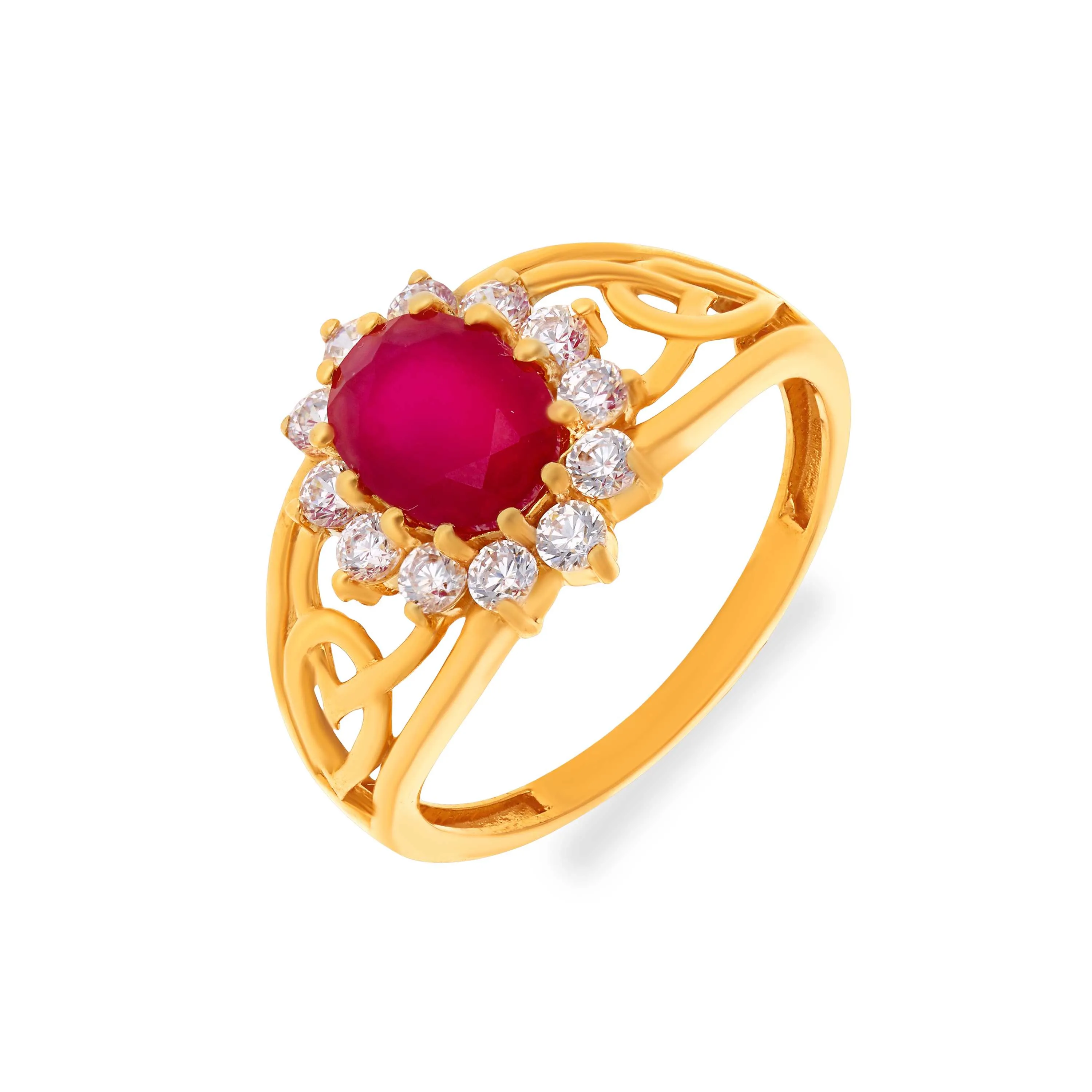 Casual Wear Gorgeously Detailed And Studded 22KT Gold Ring