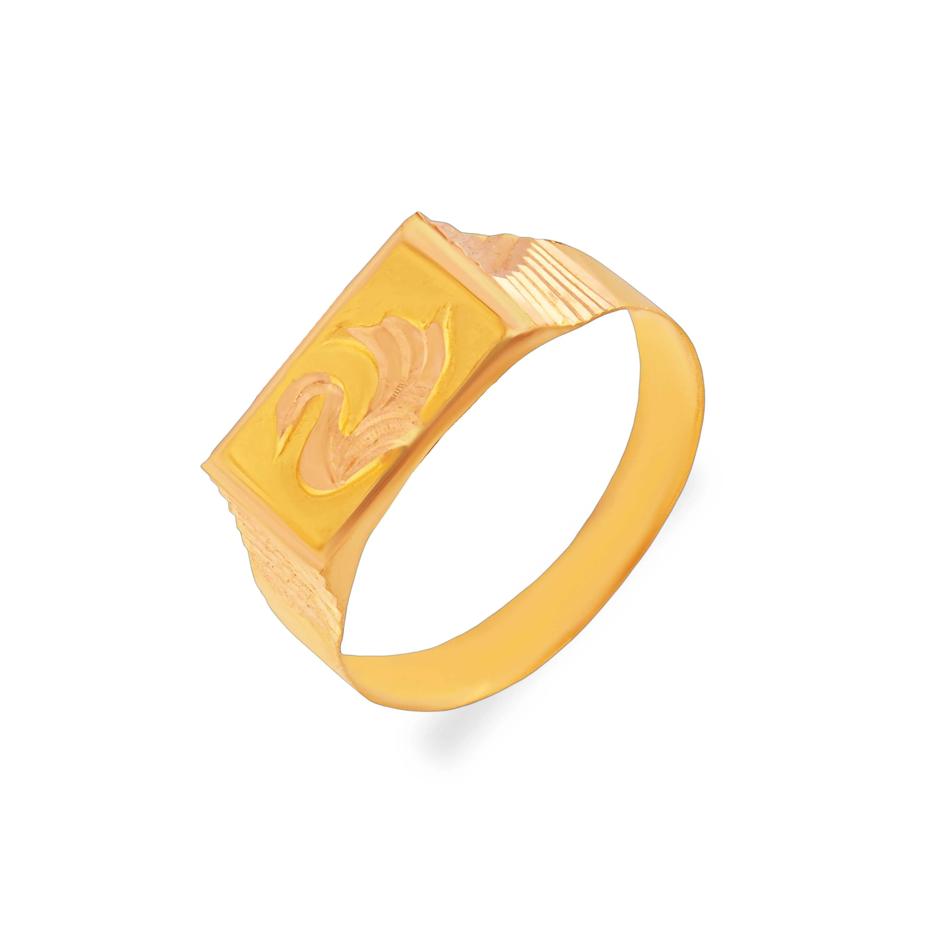 Matte Finished And Detailed 22KT Gold Baby Ring