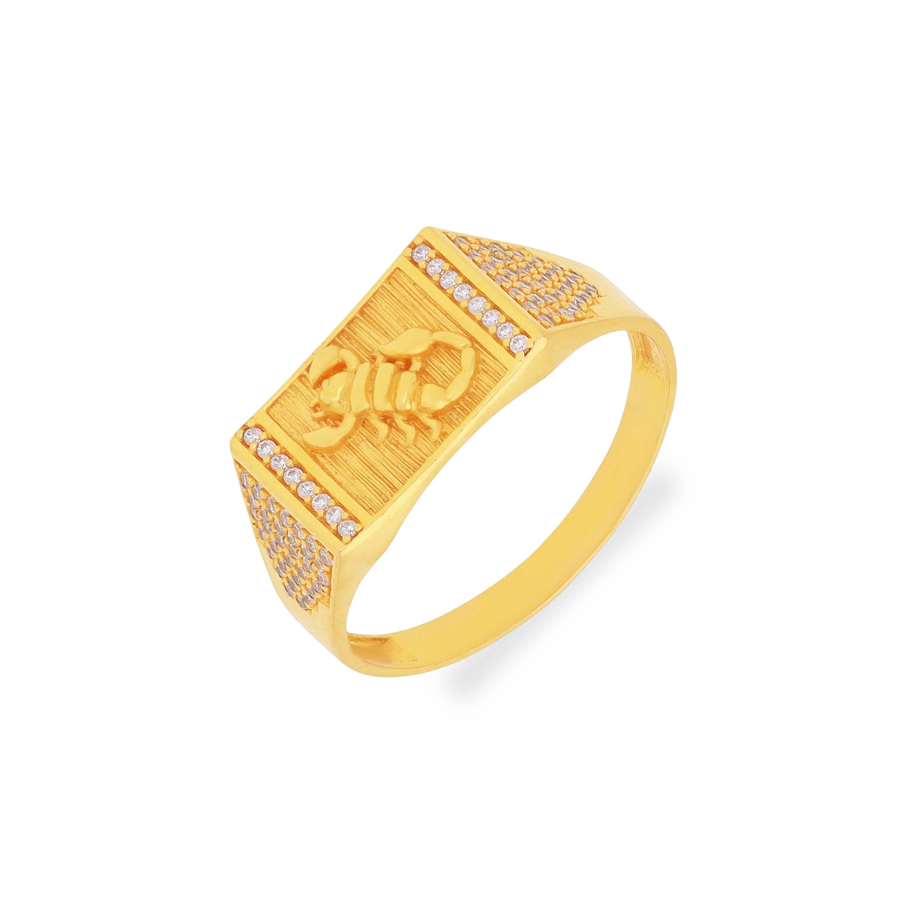 Premium Studded Scropio 22KT Gold Ring For Men