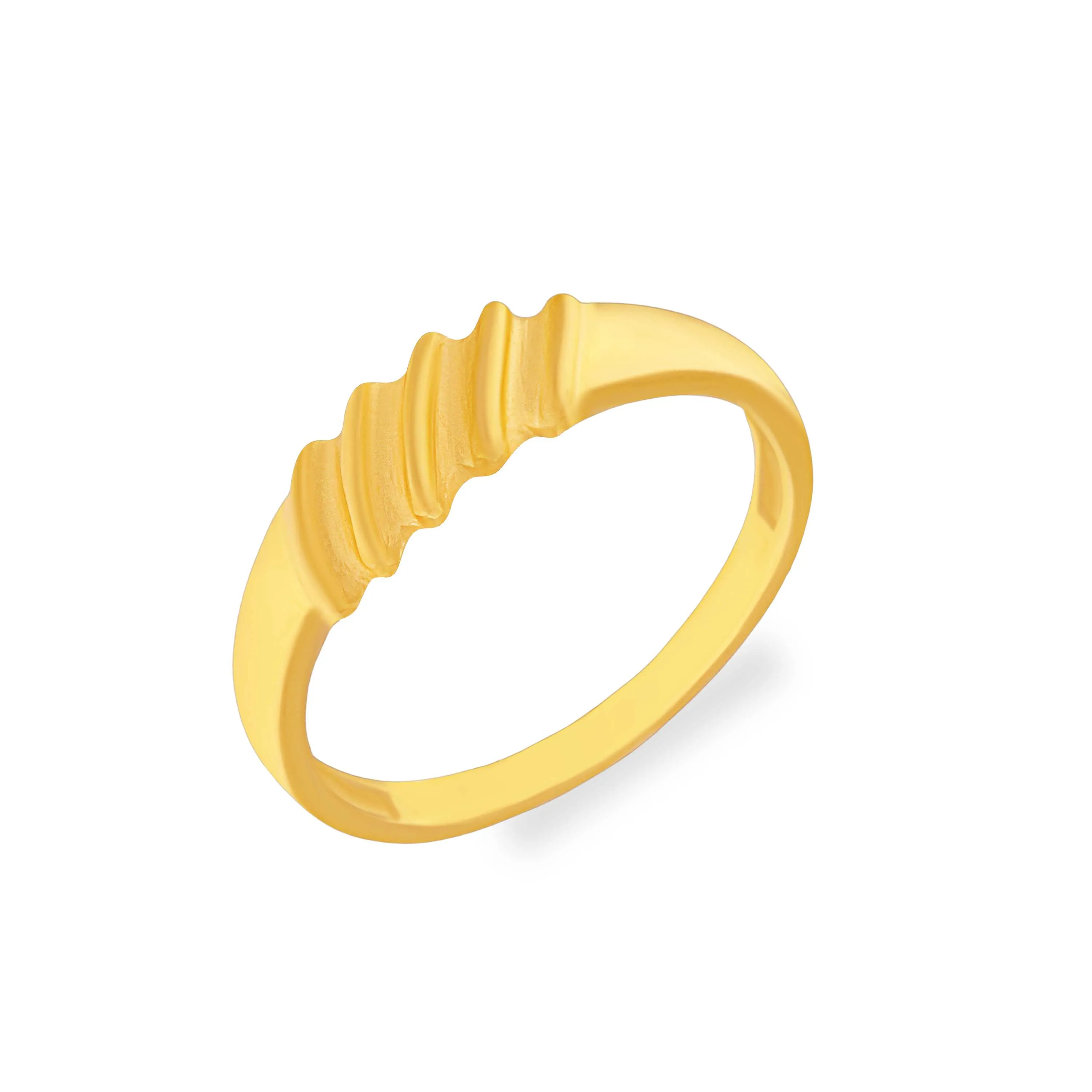 Matte Finished And Detailed 22KT Gold Ring