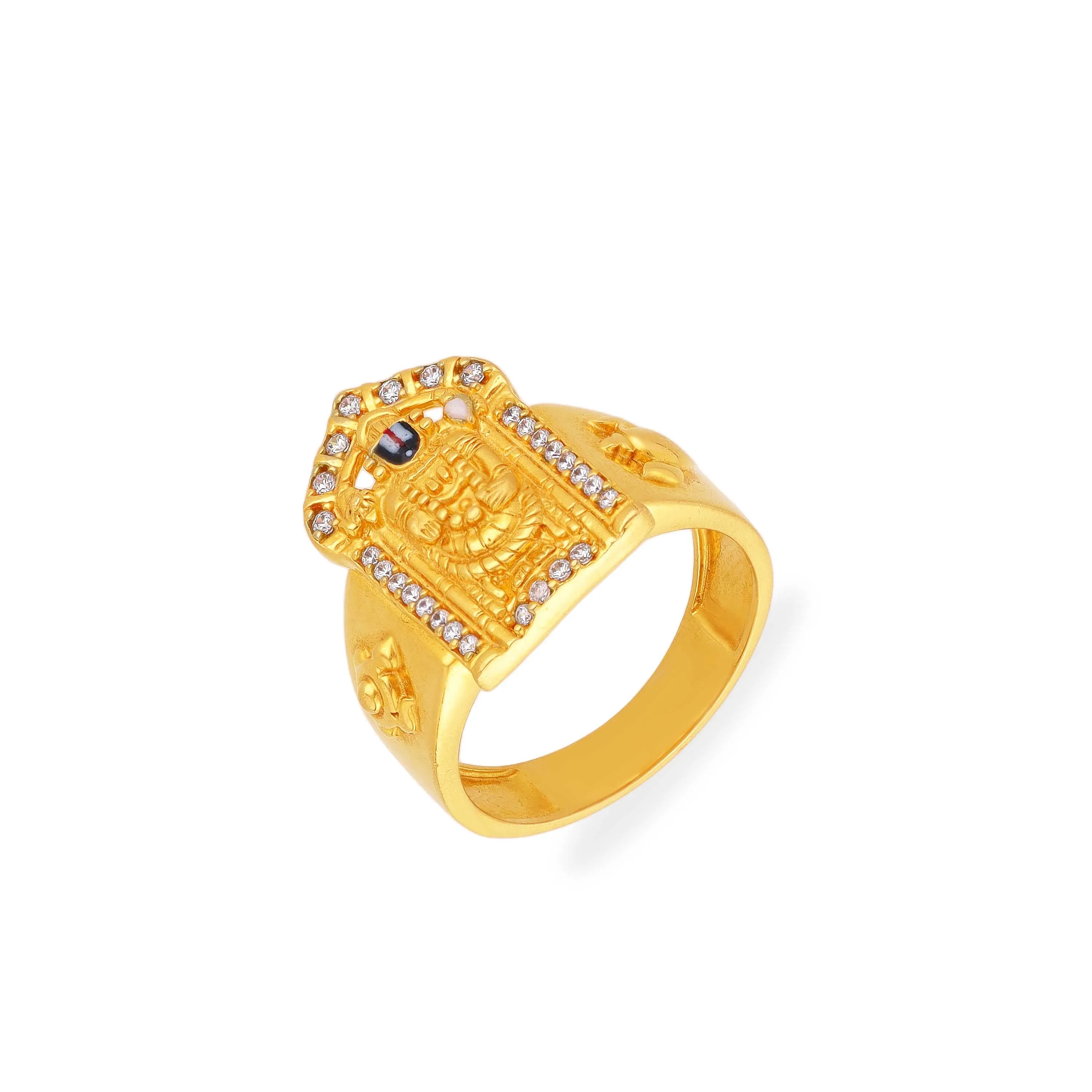 Enamel Worked And Detailed 22KT Gold Balaji Ring